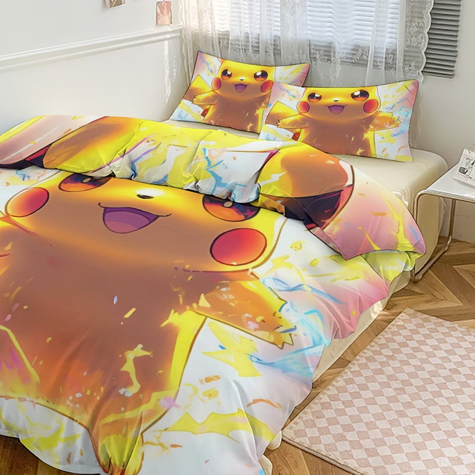 Pokemon Pikachu 3 Pieces Bed Set Cute Bedding Sets All Seasons, 1 ...