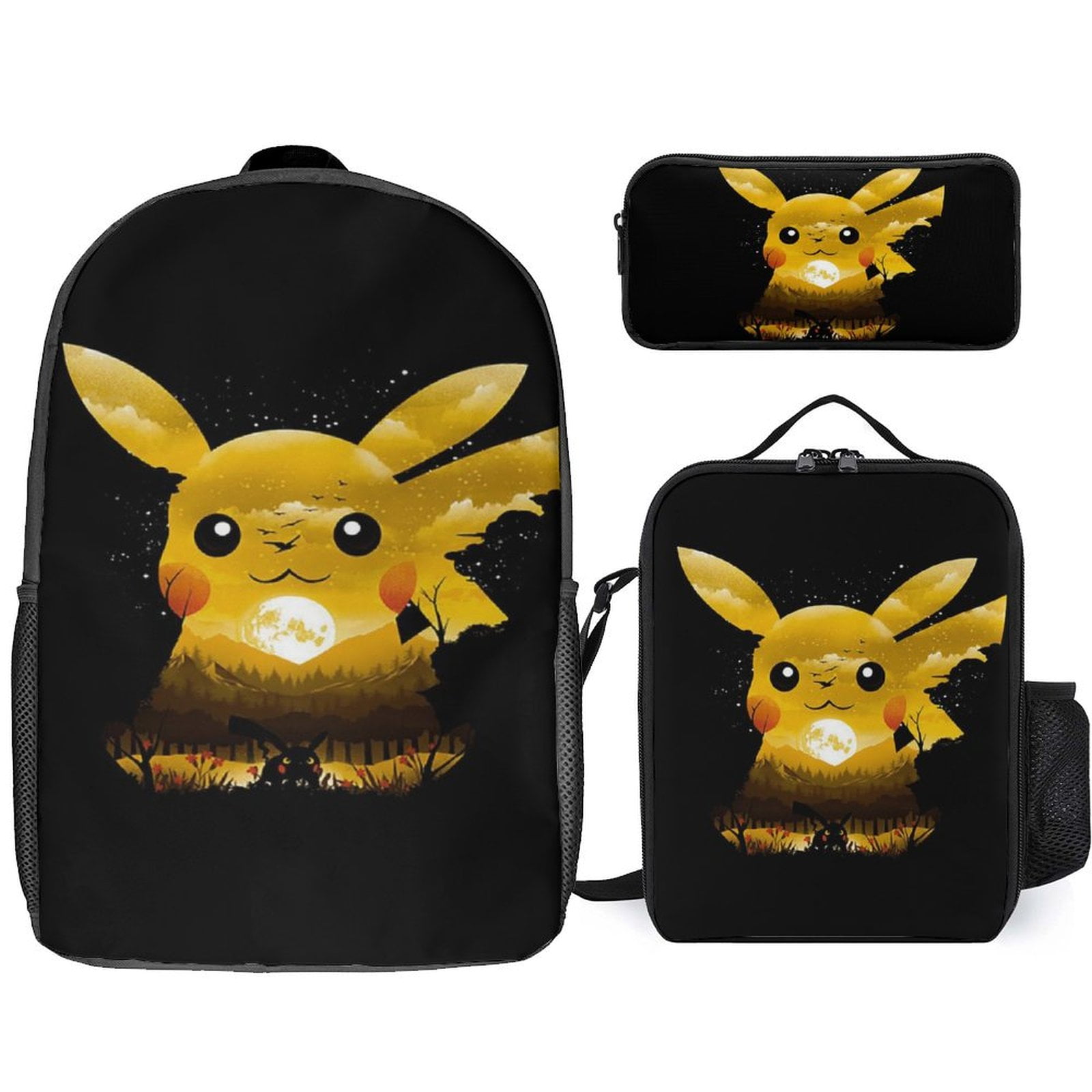 Pokemon_Pikachu 3D Print One size 3PCS Laptop Backpacks Personalized ...
