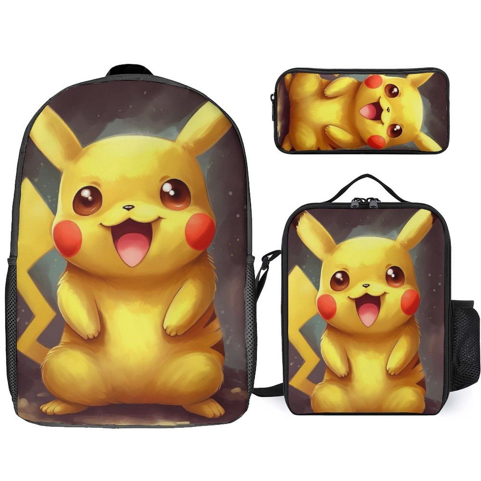 Pokemon_Pikachu 3D Printed One size 3PCS Laptop Backpacks Personalized ...