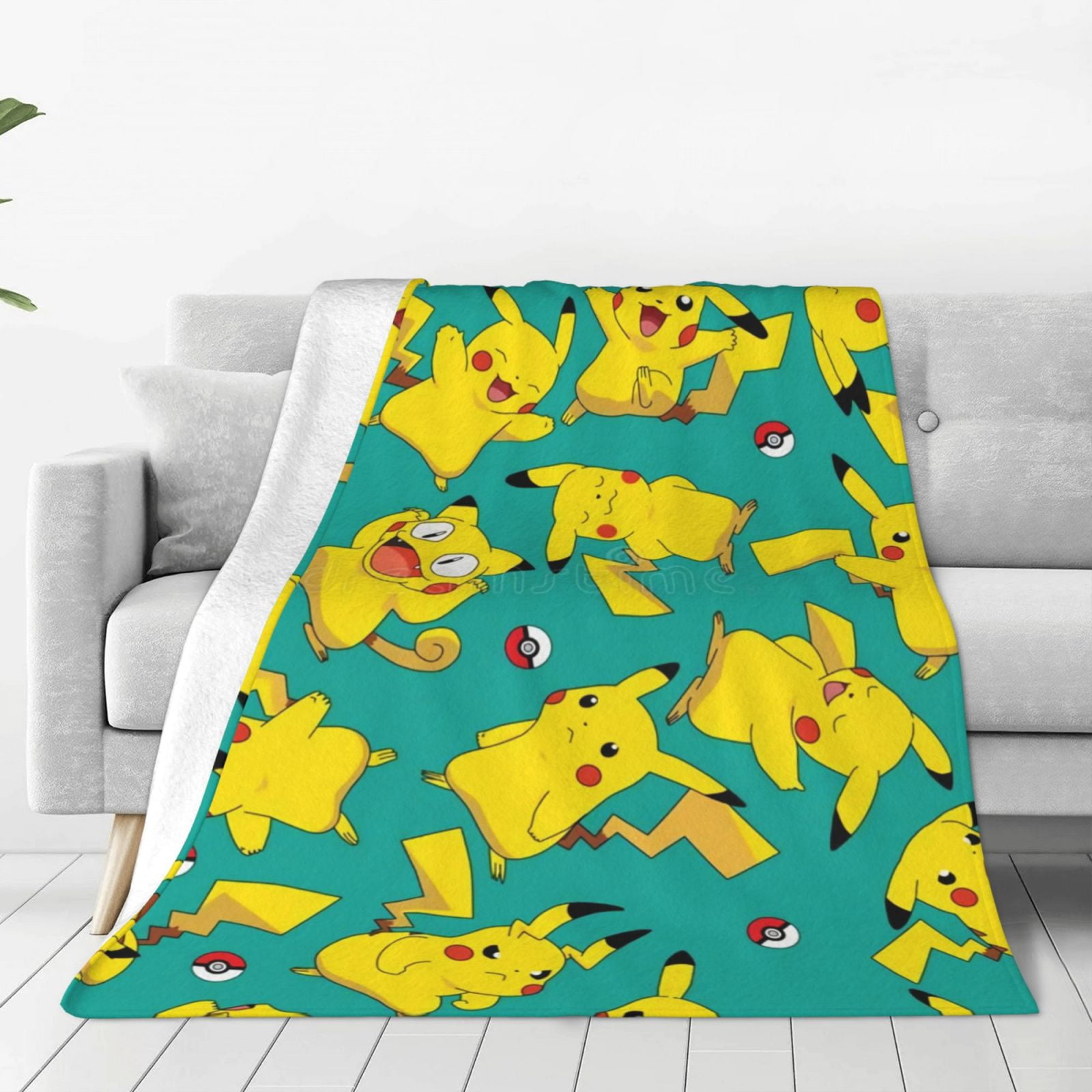 Pokemon Pikachu Ball Rotate Blanket Cartoon Blanket Home Cute Blankets ...