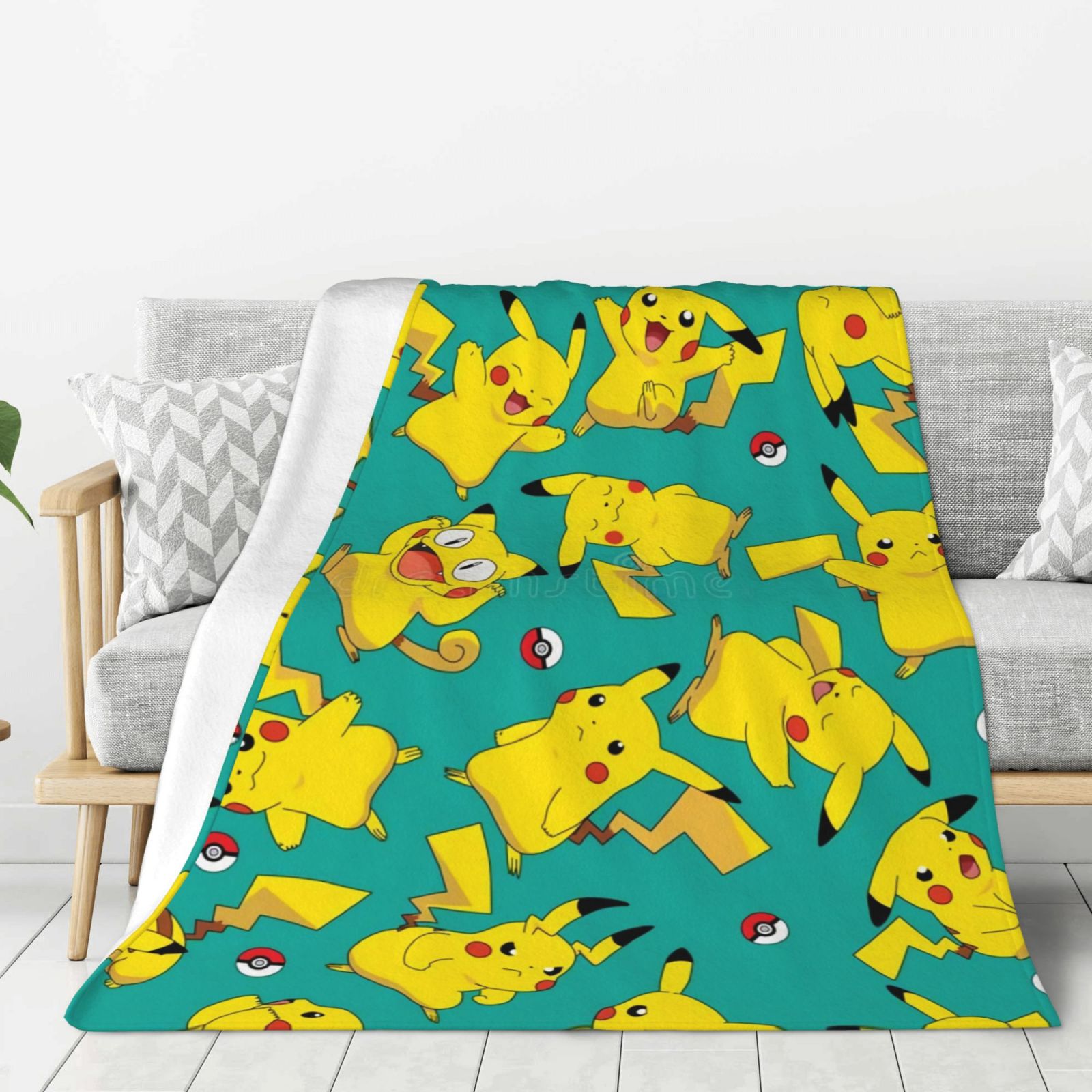 Pokemon- Pikachu Ball Rotate Blanket,Throw Blanket for Kids and Adults ...