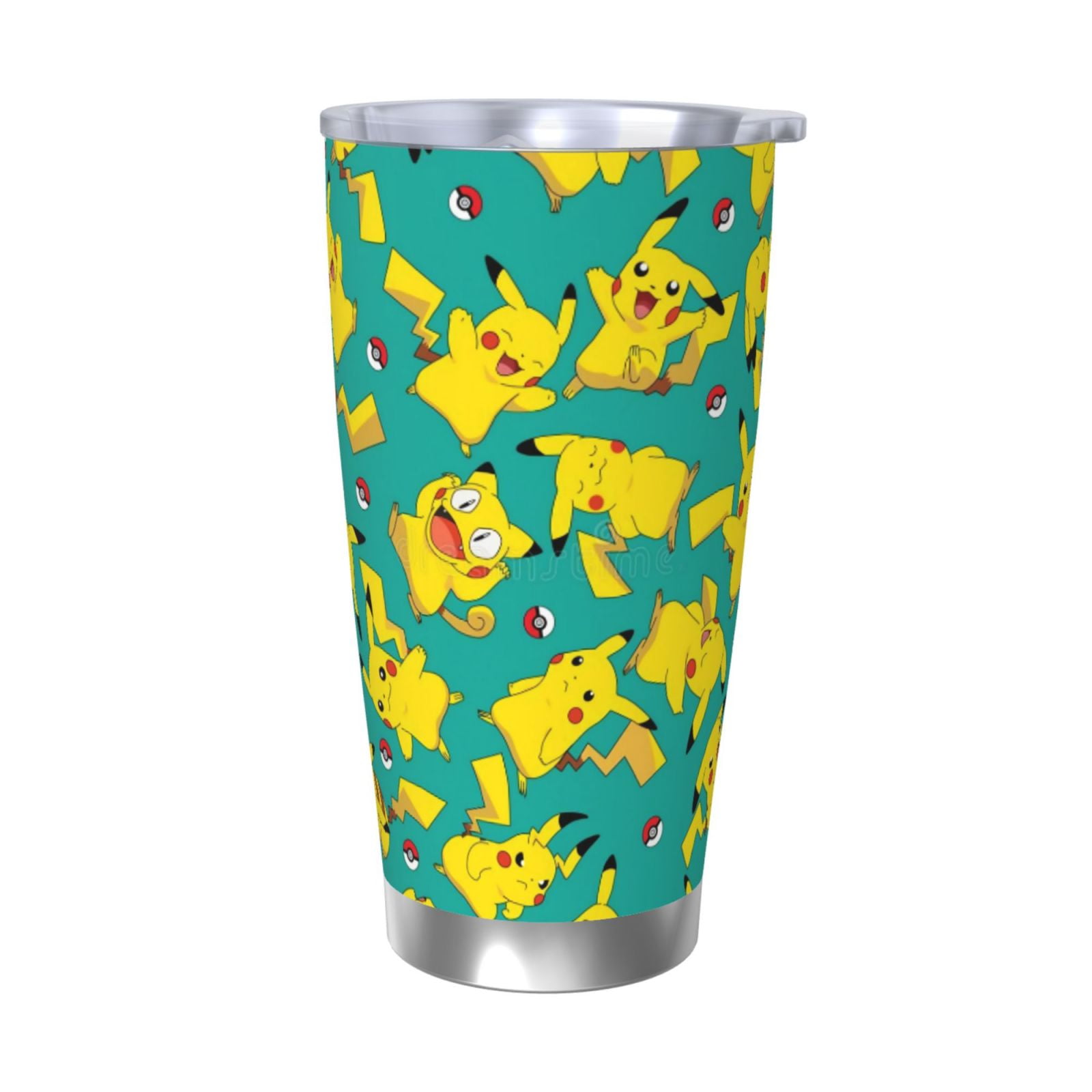 Pokemon Pikachu Ball Rotate Kids Water Bottle with Straw Lid,Insulated Stainless Steel Reusable ...