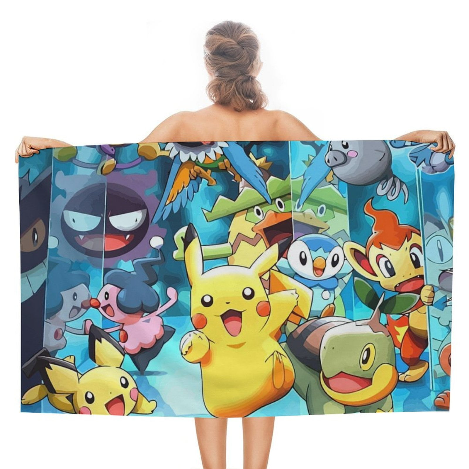 Pokemon_Pikachu Bath Pool Beach Towel Cartoon Beach Towel Soft Bath ...