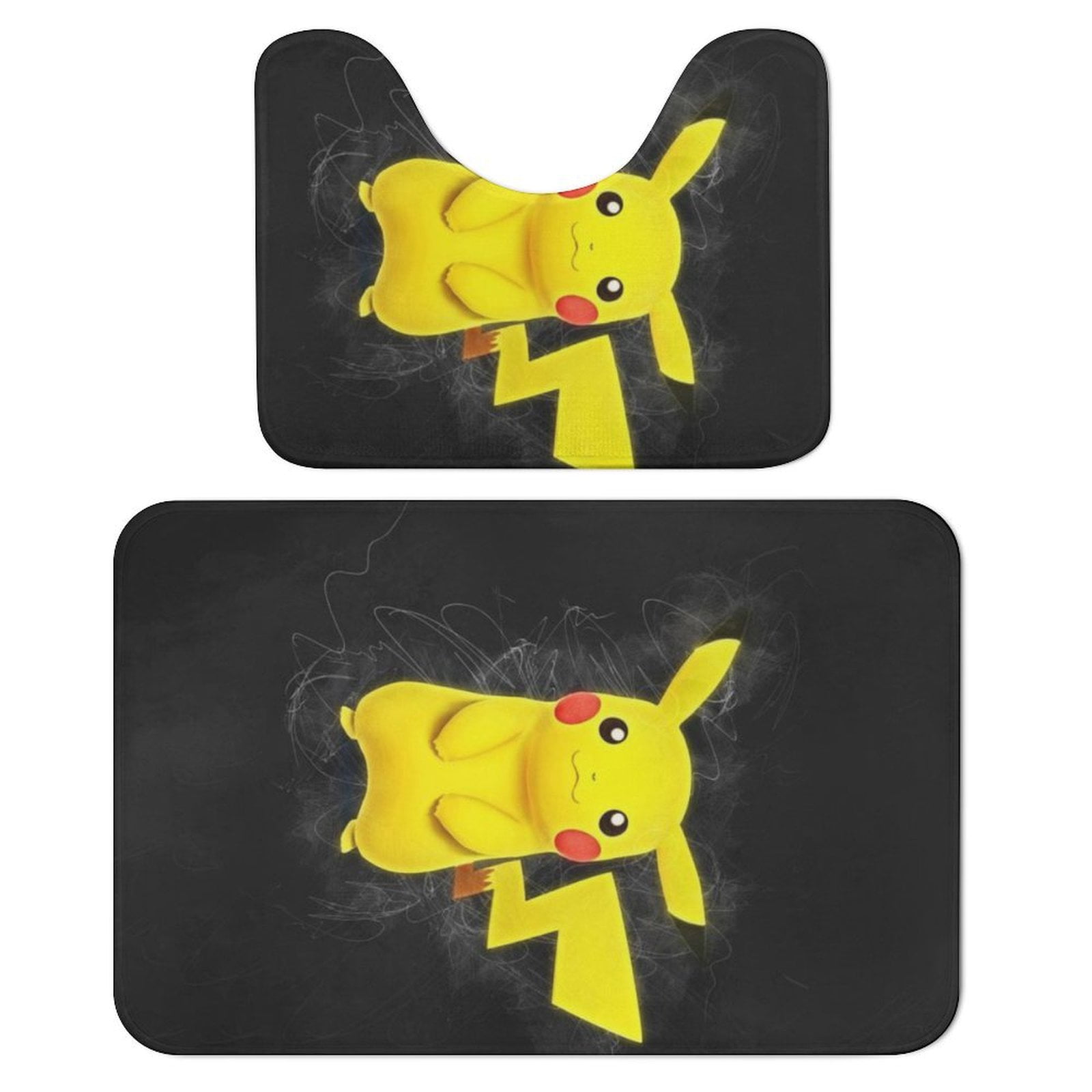 Pokemon_Pikachu Bathroom Rugs Coral Velvet Bath Mat 2 Piece Set, Super ...