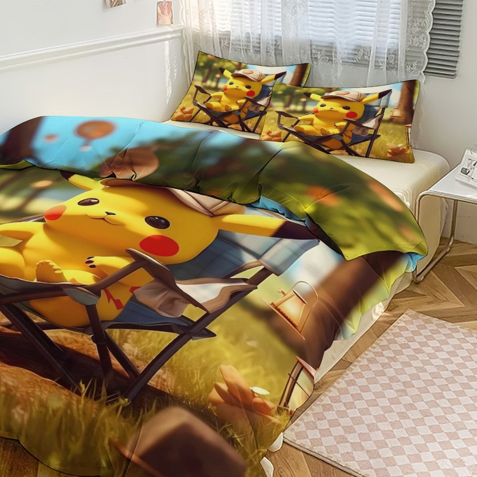 Pokemon Pikachu Bedding Sets for Kids Men Women King Size Comforter Set ...