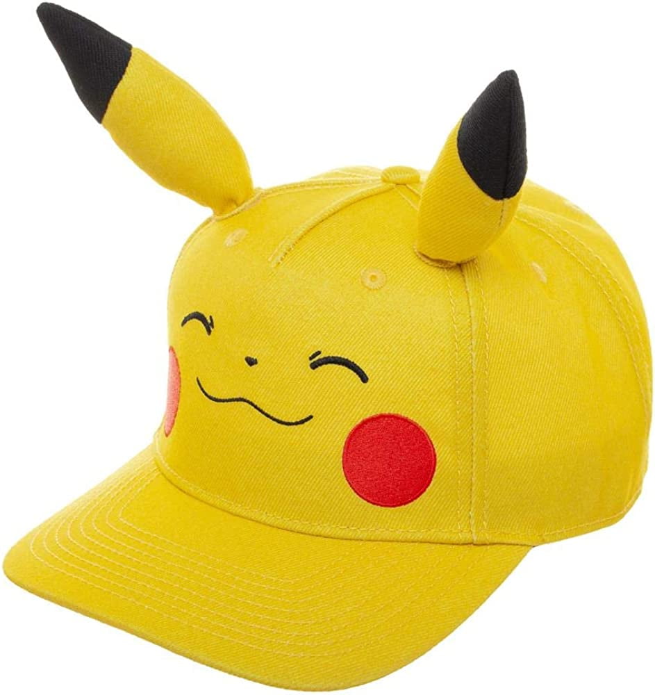 Pokemon Pikachu Big Face Yellow Snapback Hat - Walmart.com