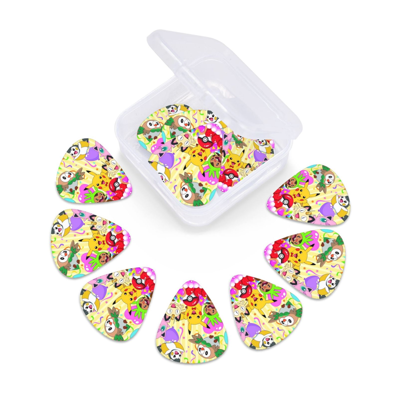 Pokemon-Pikachu Birthday Party 12 Piece Guitar Picks Set With Holder ...