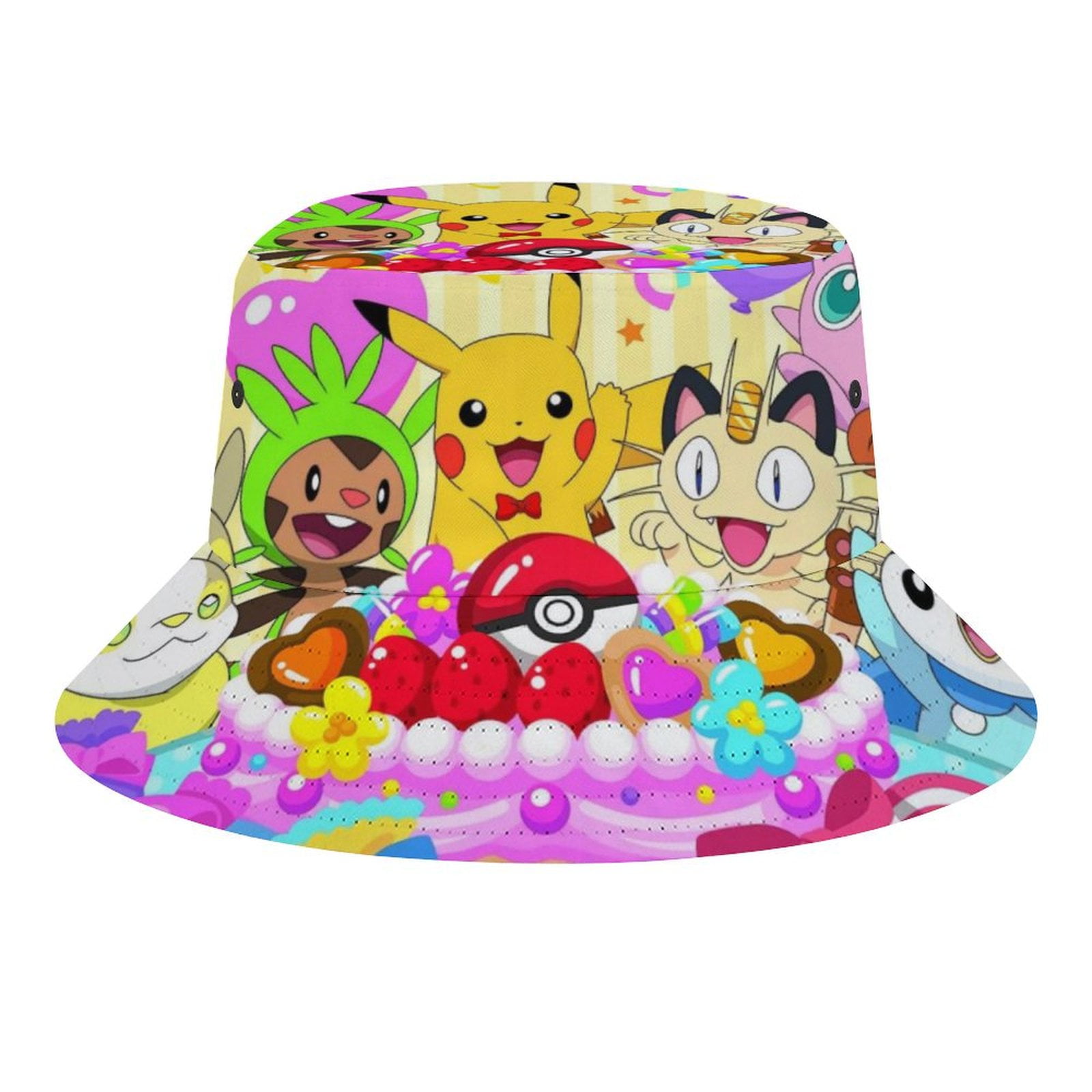 Pokemon-Pikachu Birthday Party Fashion Bucket Hat Sun Hat for Women Men ...