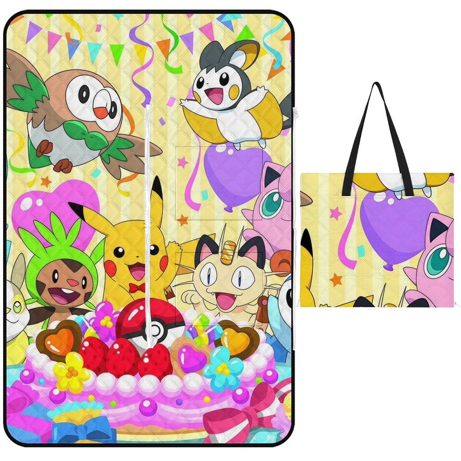 Pokemon-Pikachu Birthday Party Picnic Blankets 59"x39" Extra Large ...