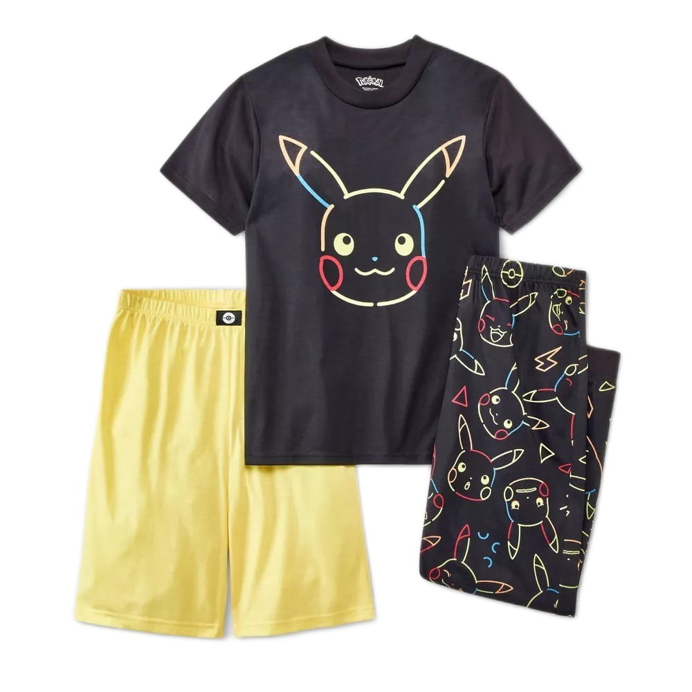 Pokemon Pikachu Boy's 3-Piece Character Pajama Set, Size Small 6/7 ...