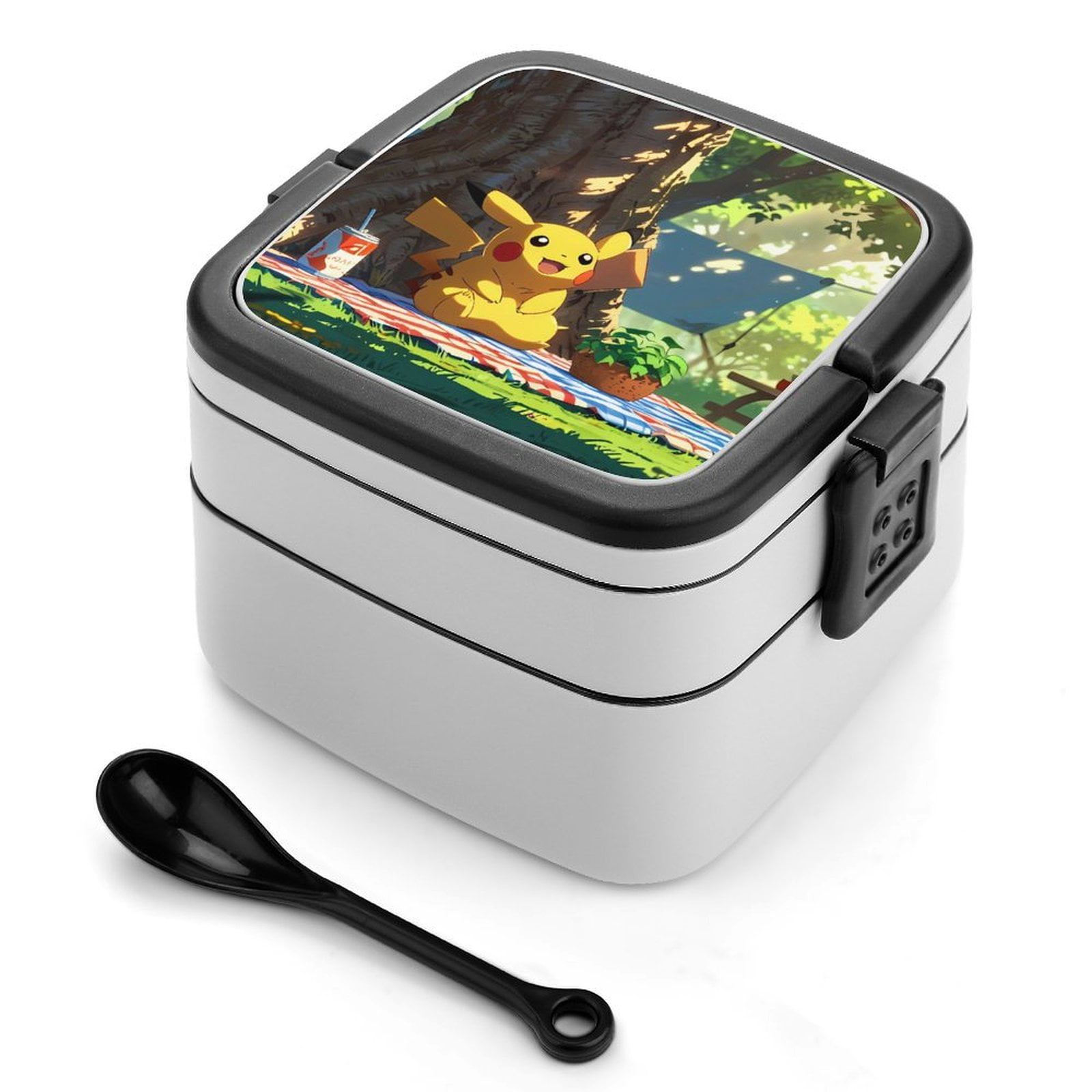 Pokemon-Pikachu Camping Lunch Boxes 1000 ML Double Layer Bento Box with ...