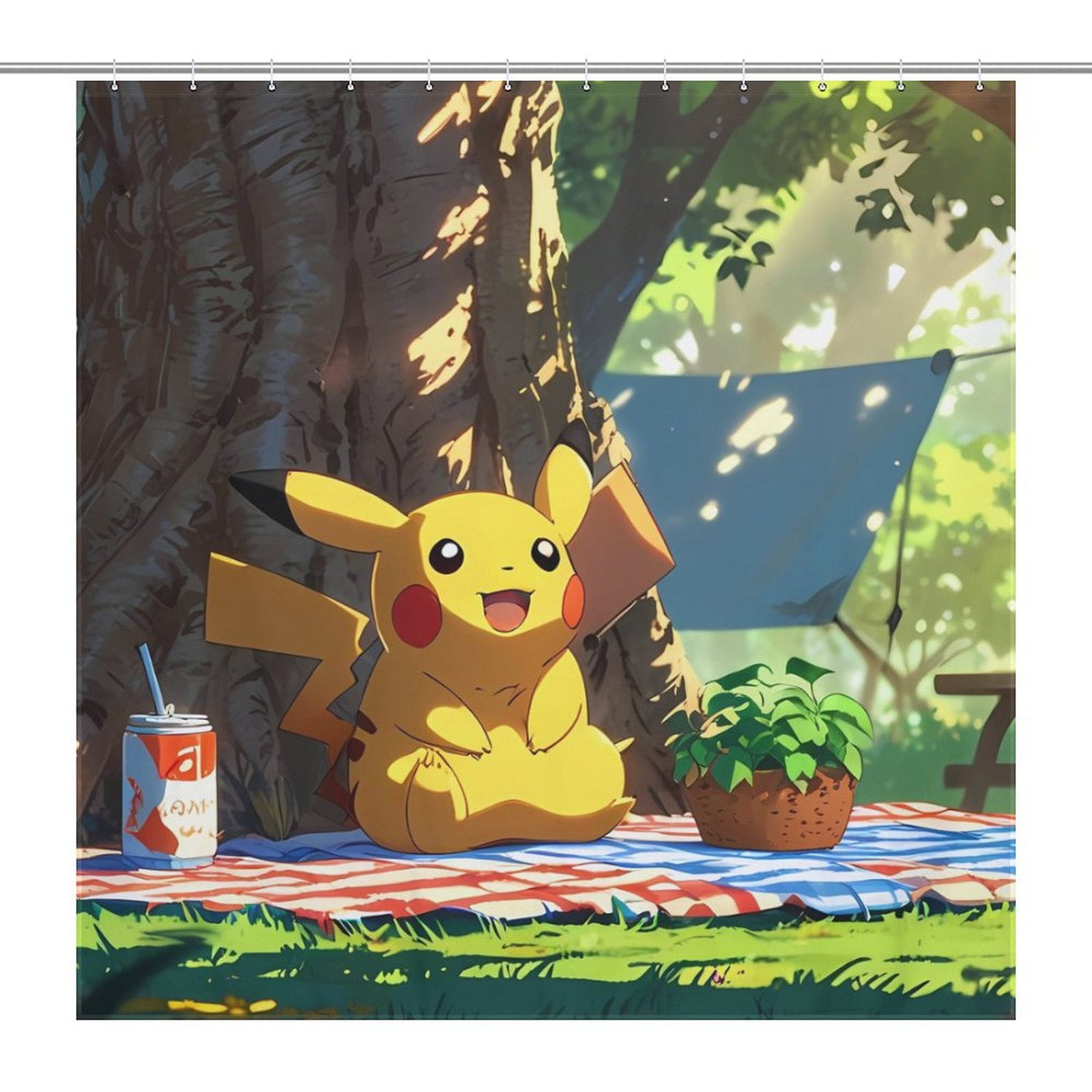 Pokemon-Pikachu Camping Shower Curtain,Shower Curtain Liner,Shower ...