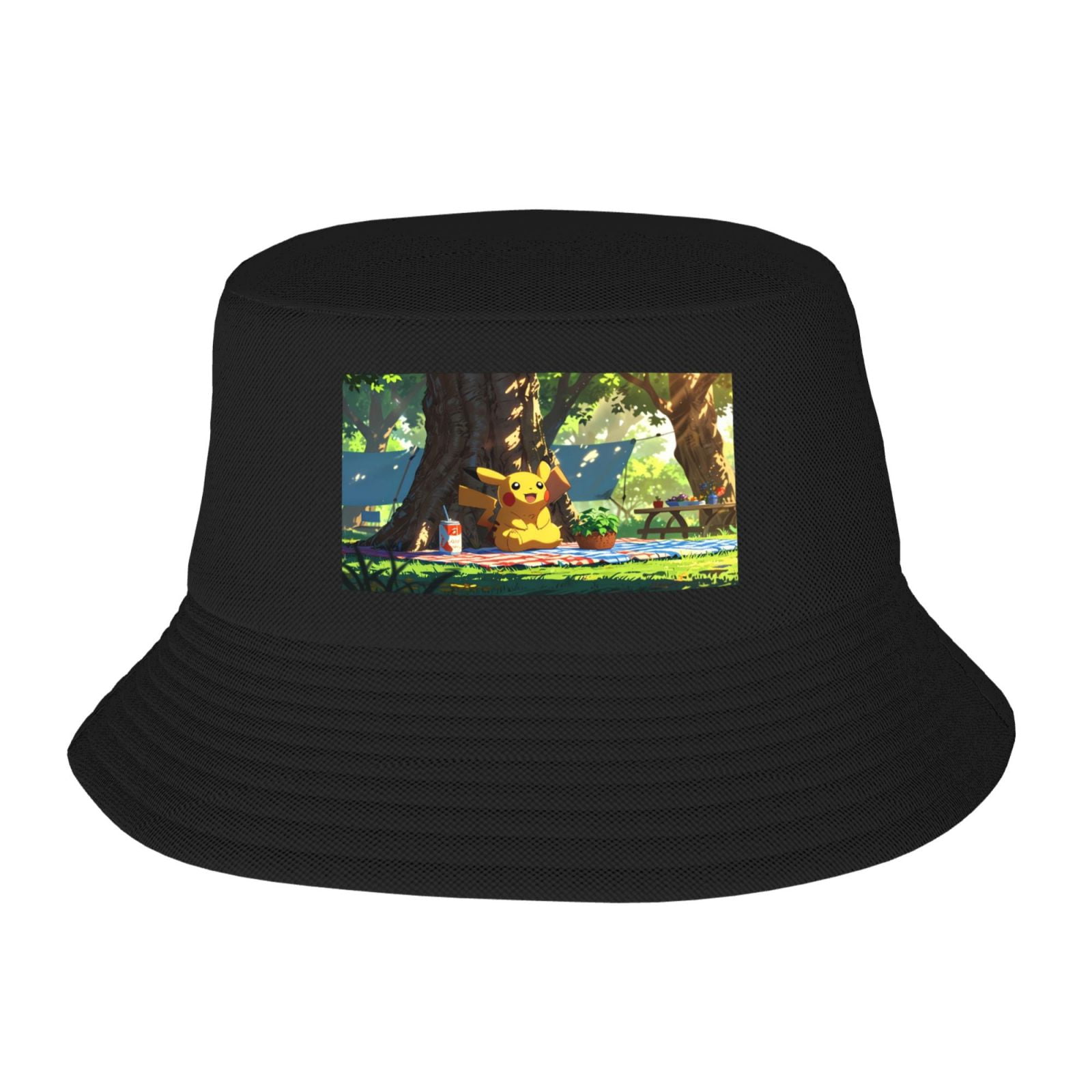 Pokemon-Pikachu Campingadult Fisherman Bucket Hat - Unisex Cotton Sun ...