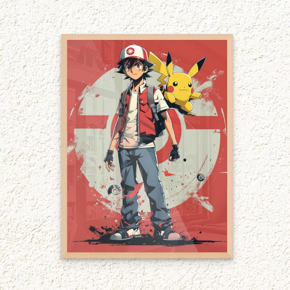 Pokemon Pikachu Canvas Wall Art Iconic Anime Character Portrait Print ...