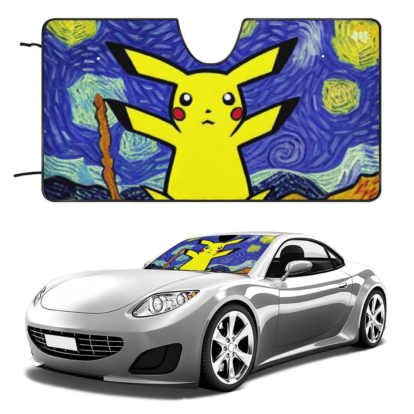 Pokemon_Pikachu Car Windshield Sunshade, Foldable Sun Visor Protector ...