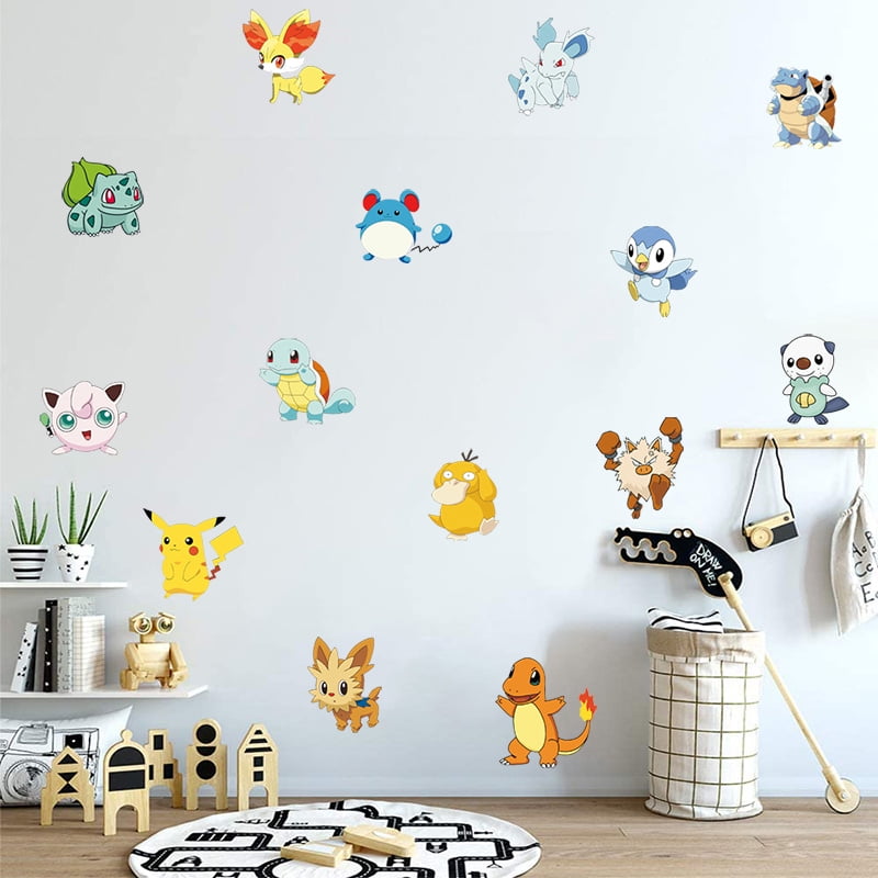 Pokemon Pikachu Cartoon Theme 3D Wall Decals,Bedroom、Living Room、and ...