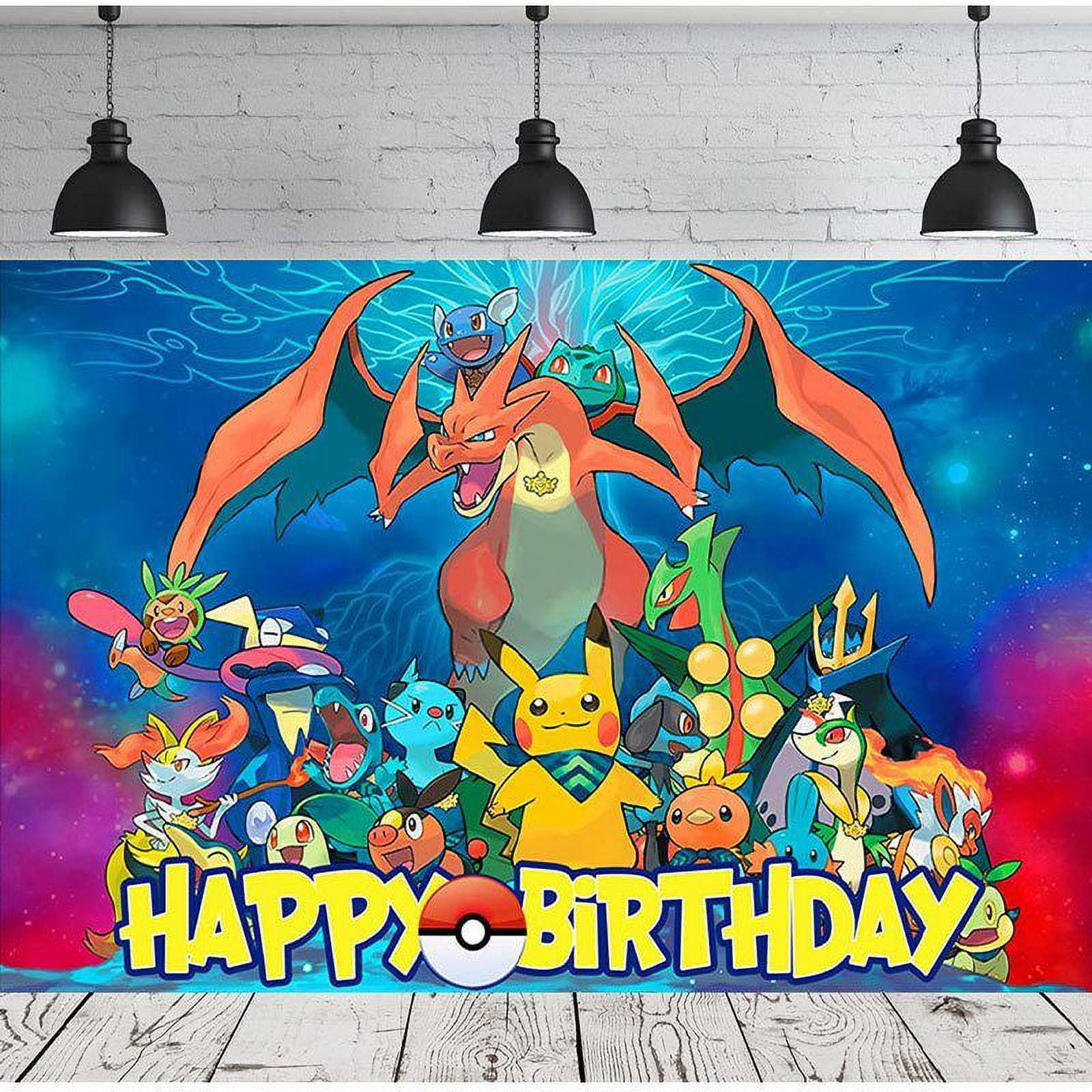 Pokemon Pikachu Cartoon Theme Birthday Flag Background Banner Children ...