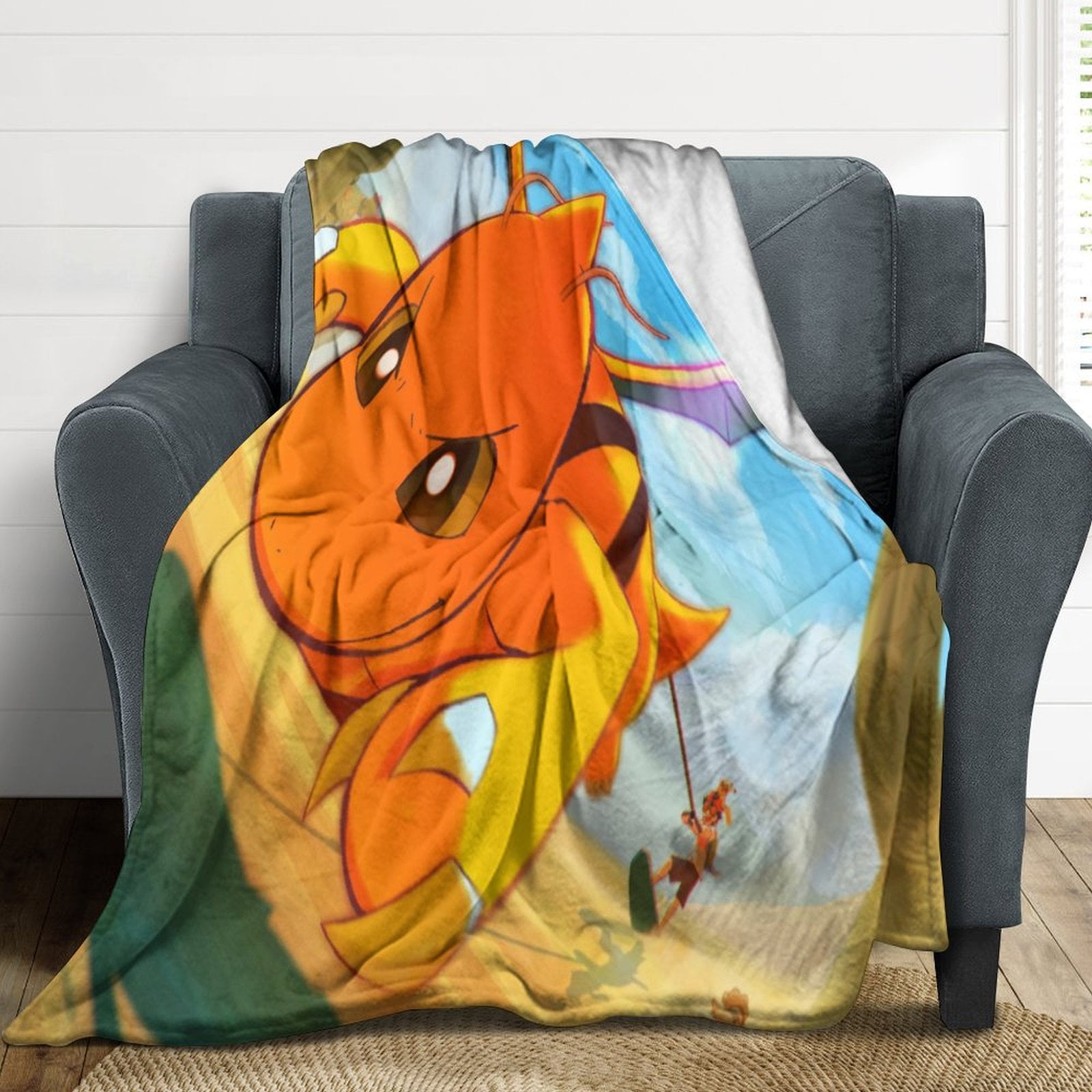 Pokemon Pikachu Cartoon cute Throw blanket Soft and comfortable flannel ...
