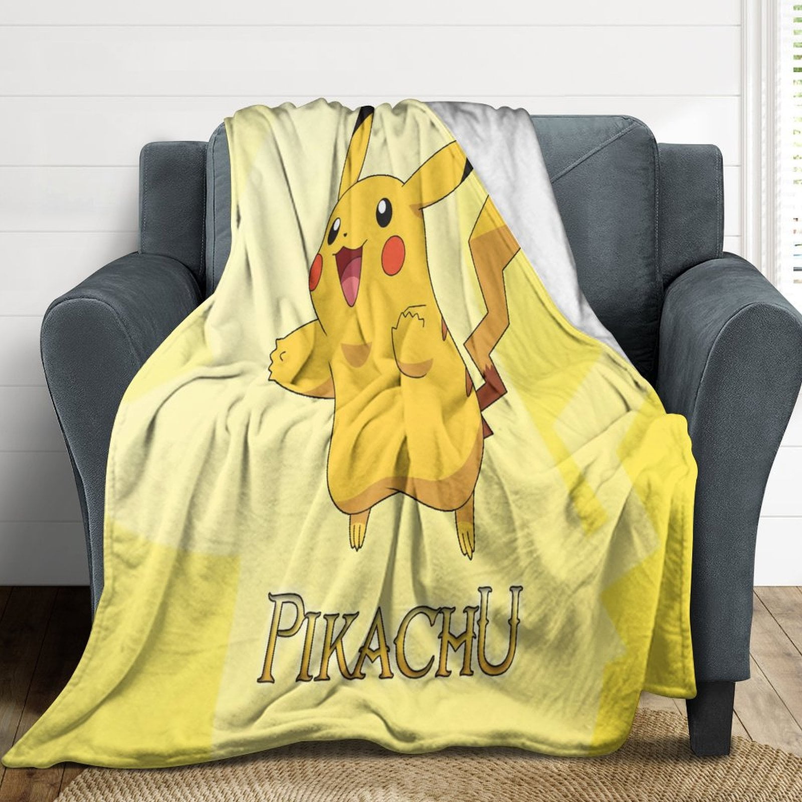 Pokemon Pikachu Cartoon cute Throw blanket Soft and comfortable flannel ...