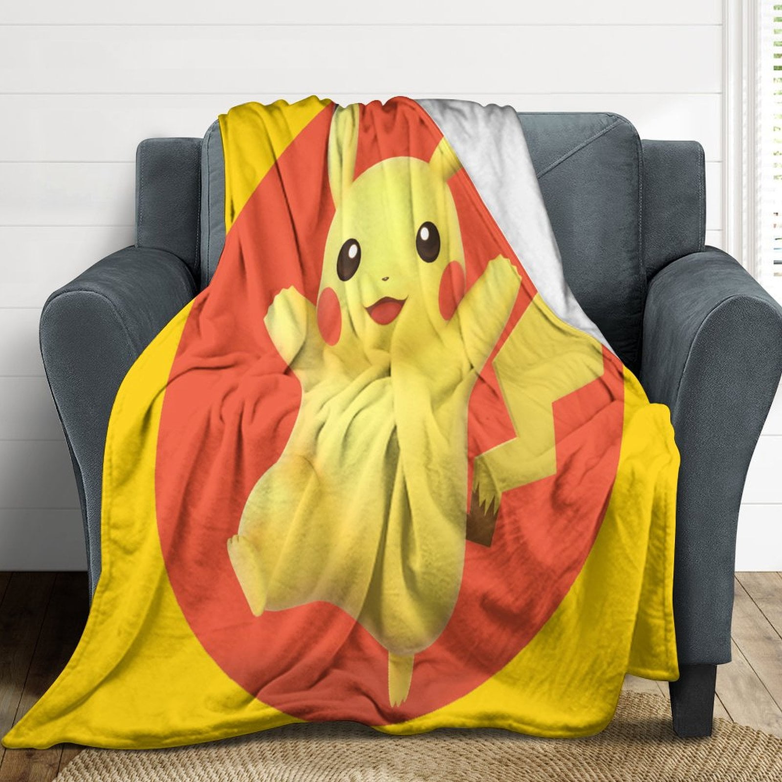 Pokemon Pikachu Cartoon cute Throw blanket Soft and comfortable flannel ...