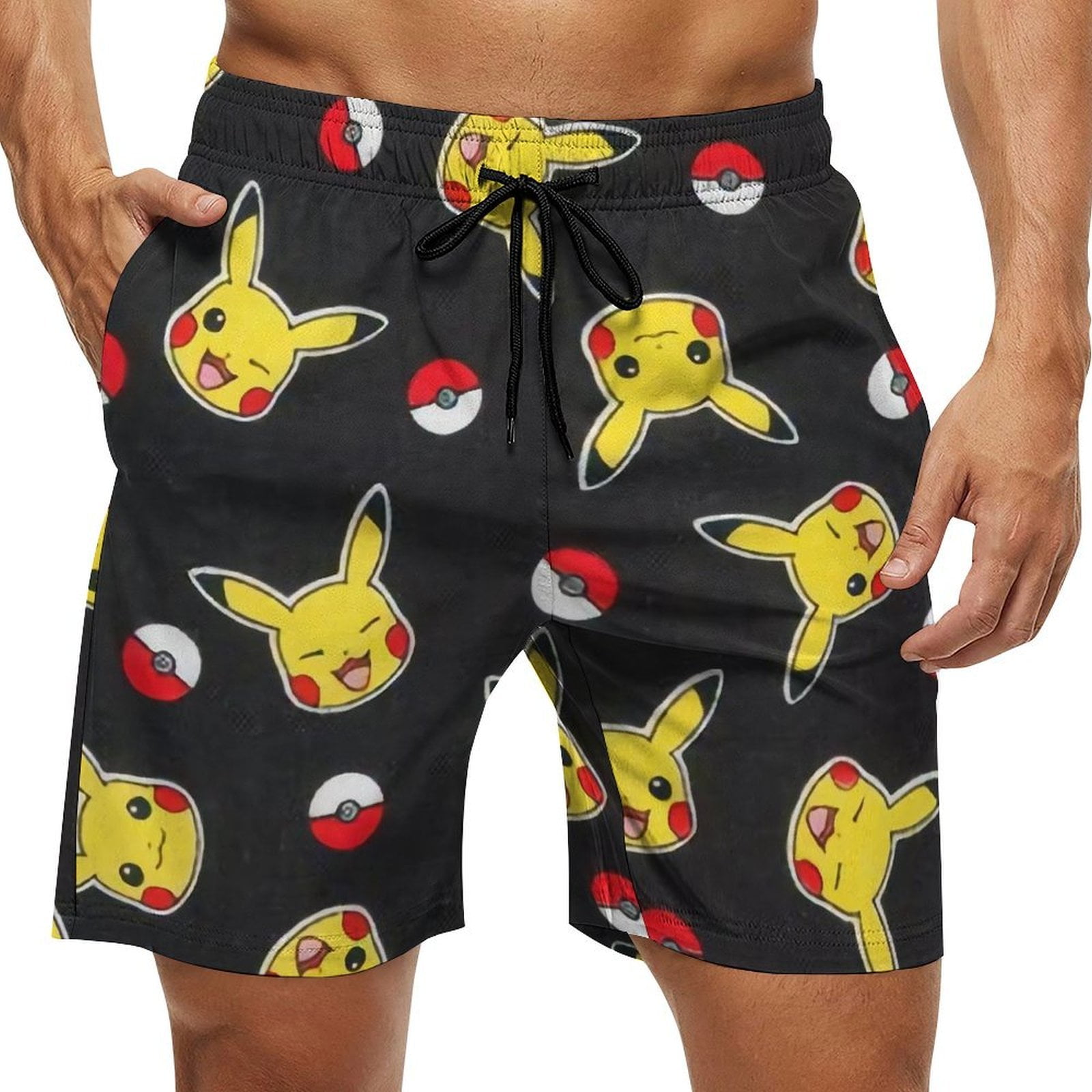 Pokemon-Pikachu Charizard Pokeball Men's Swim Trunks Bathing Mesh ...