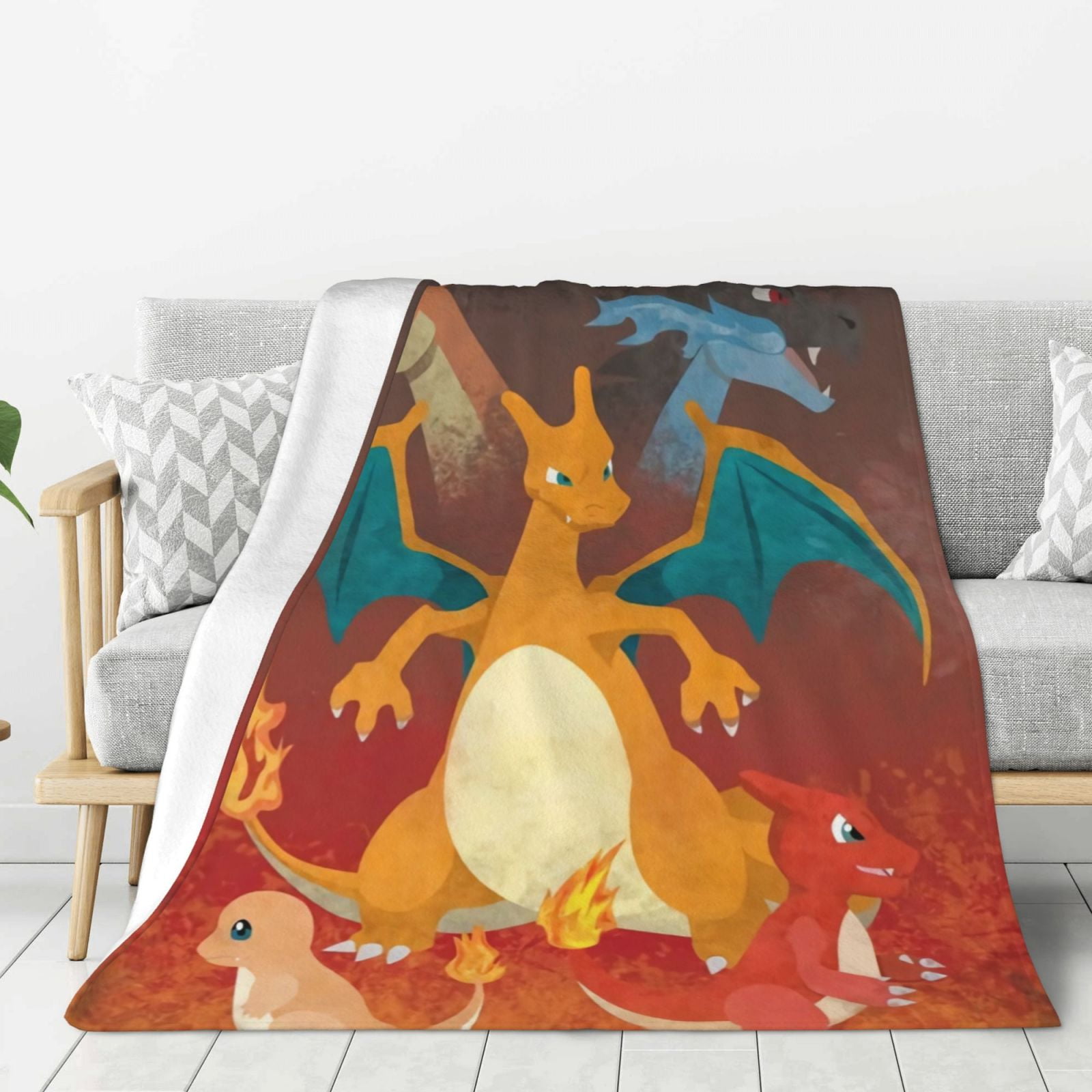 Pokemon- Pikachu Charmander Charizard Blanket for Couch - Super Soft ...