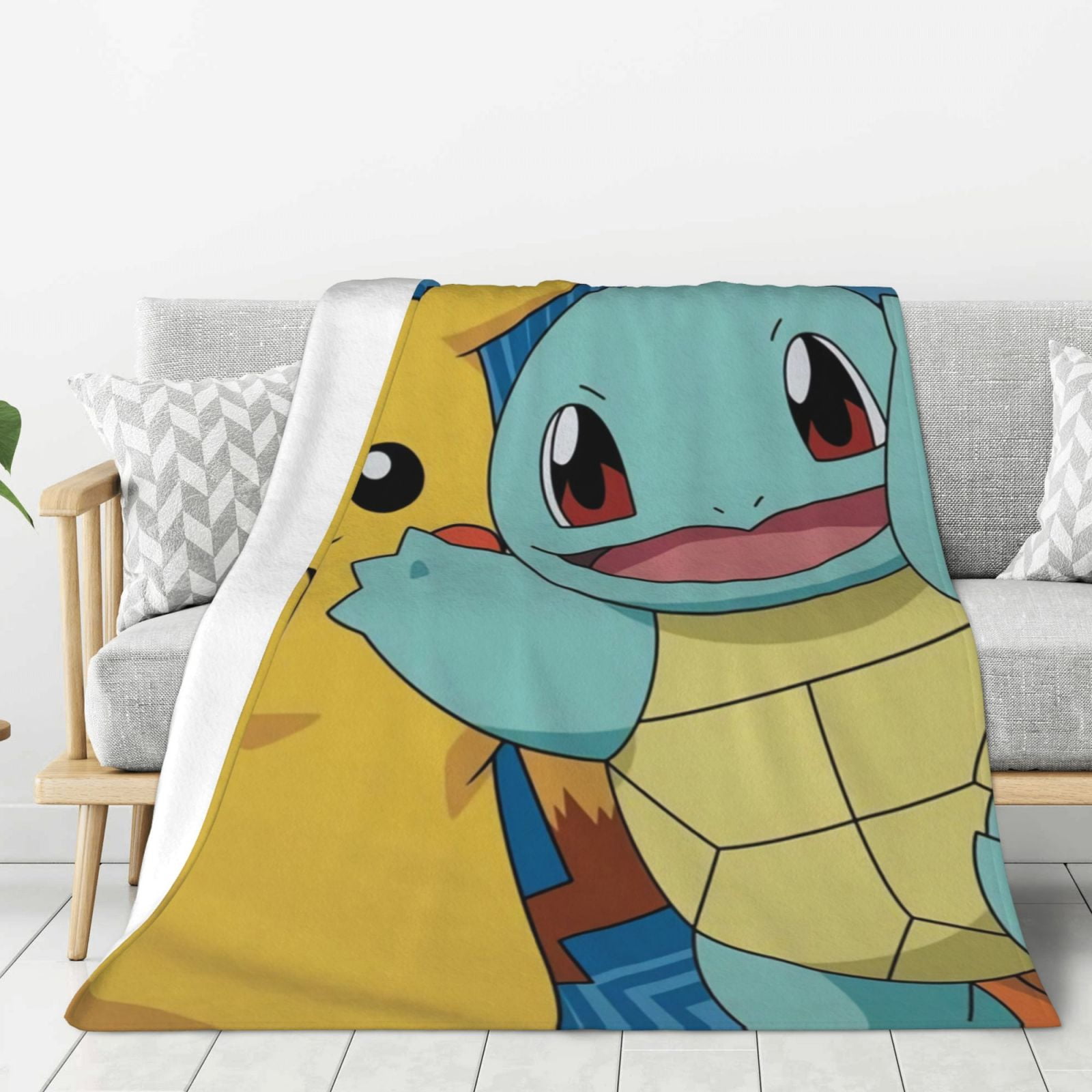 Pokemon- Pikachu-Charmander Squirtle Bulbasaur Blanket for Couch ...