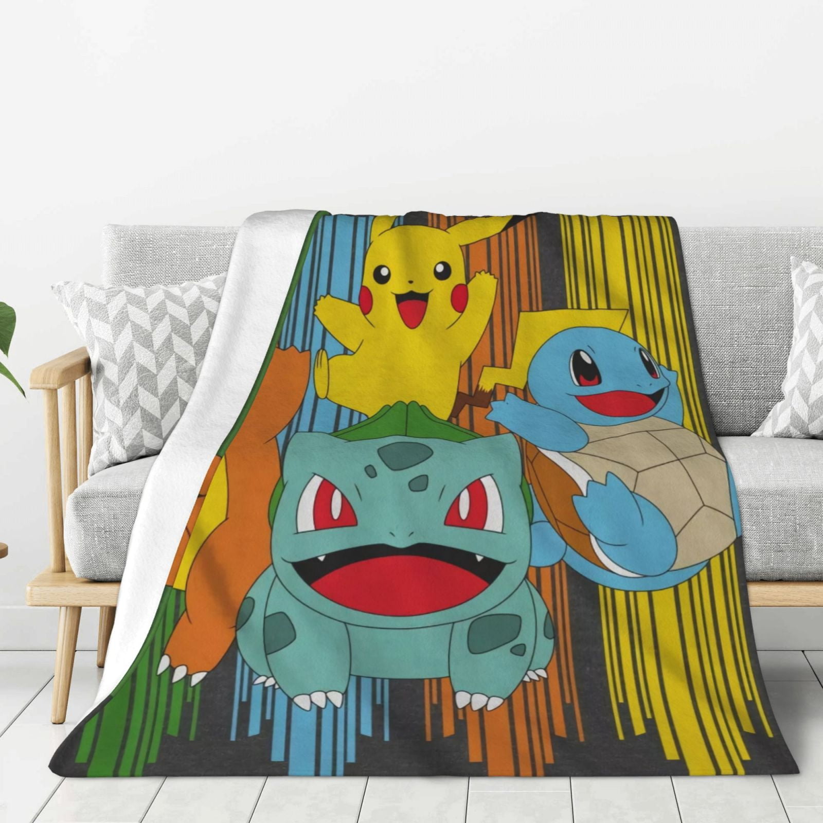 Pokemon- Pikachu Charmander Squirtle Bulbasaur Blanket,Flannel Blanket ...