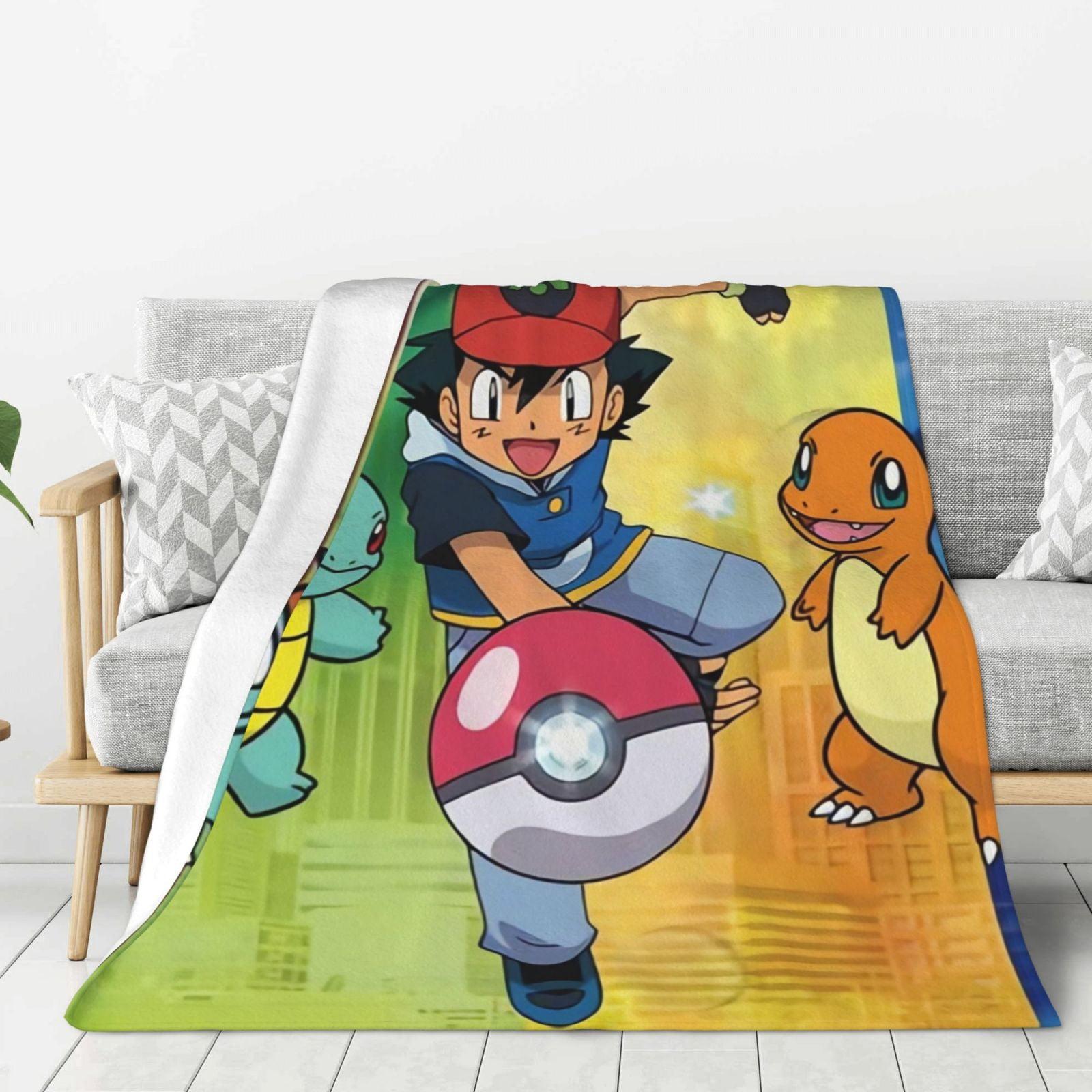 Pokemon -Pikachu Charmander Squirtle Bulbasaur Blanket,Throw Blanket ...