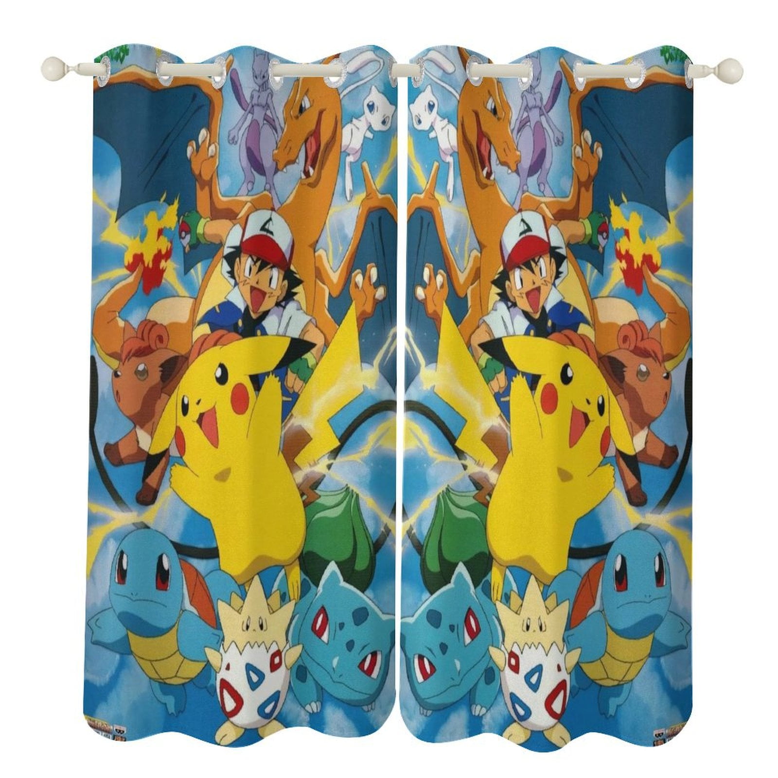 Pokemon Pikachu-Charmander Squirtle Bulbasaur Curtains for Boy Girls ...