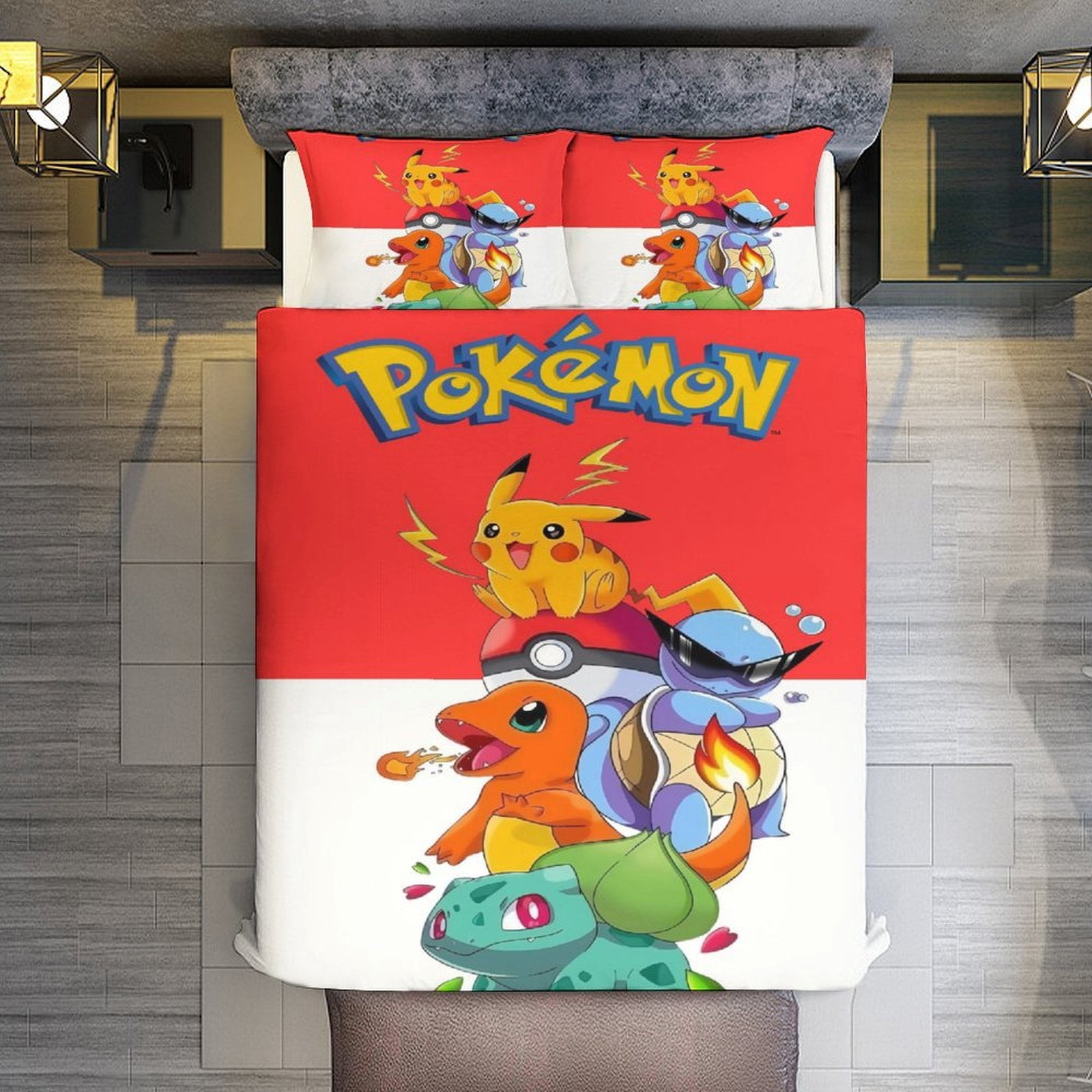 Pokemon Pikachu Charmander Squirtle Bulbasaur Duvet Cover Set for Kids ...