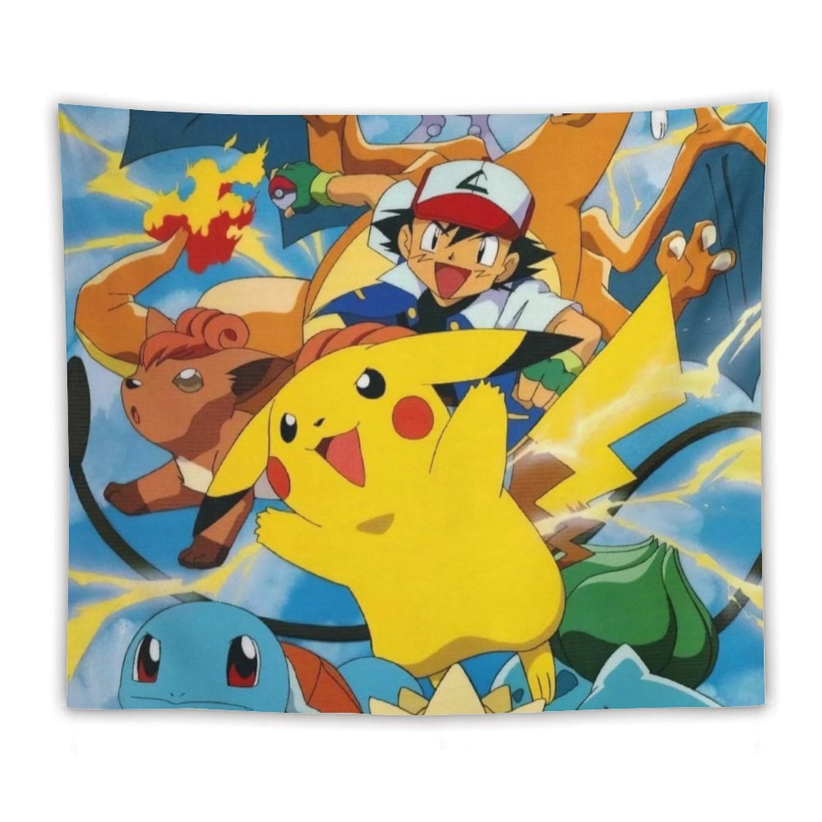 Pokemon Pikachu-Charmander Squirtle Bulbasaur Tapestry,Pokemon Pikachu ...