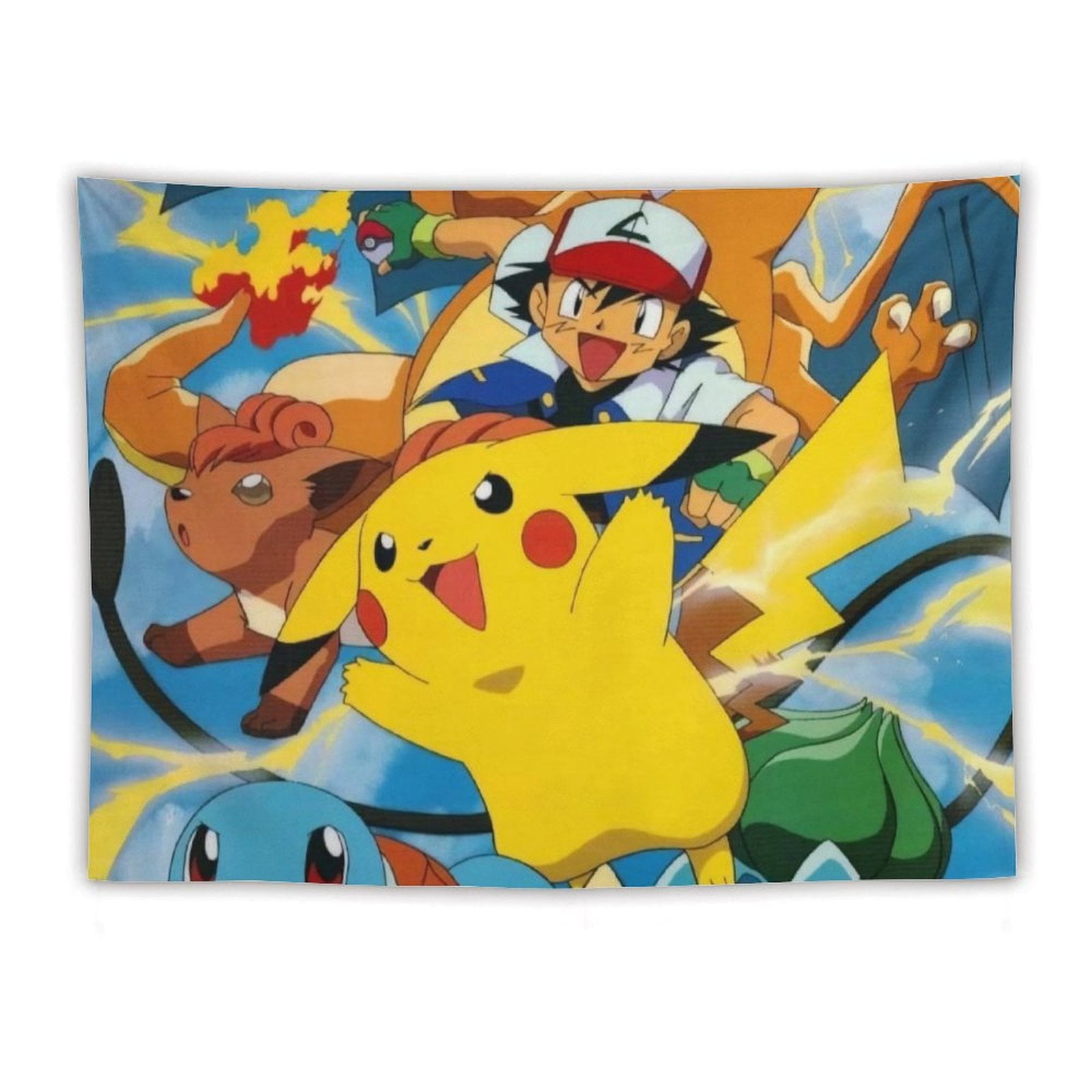 Pokemon Pikachu-Charmander Squirtle Bulbasaur Tapestry,Pokemon Pikachu ...