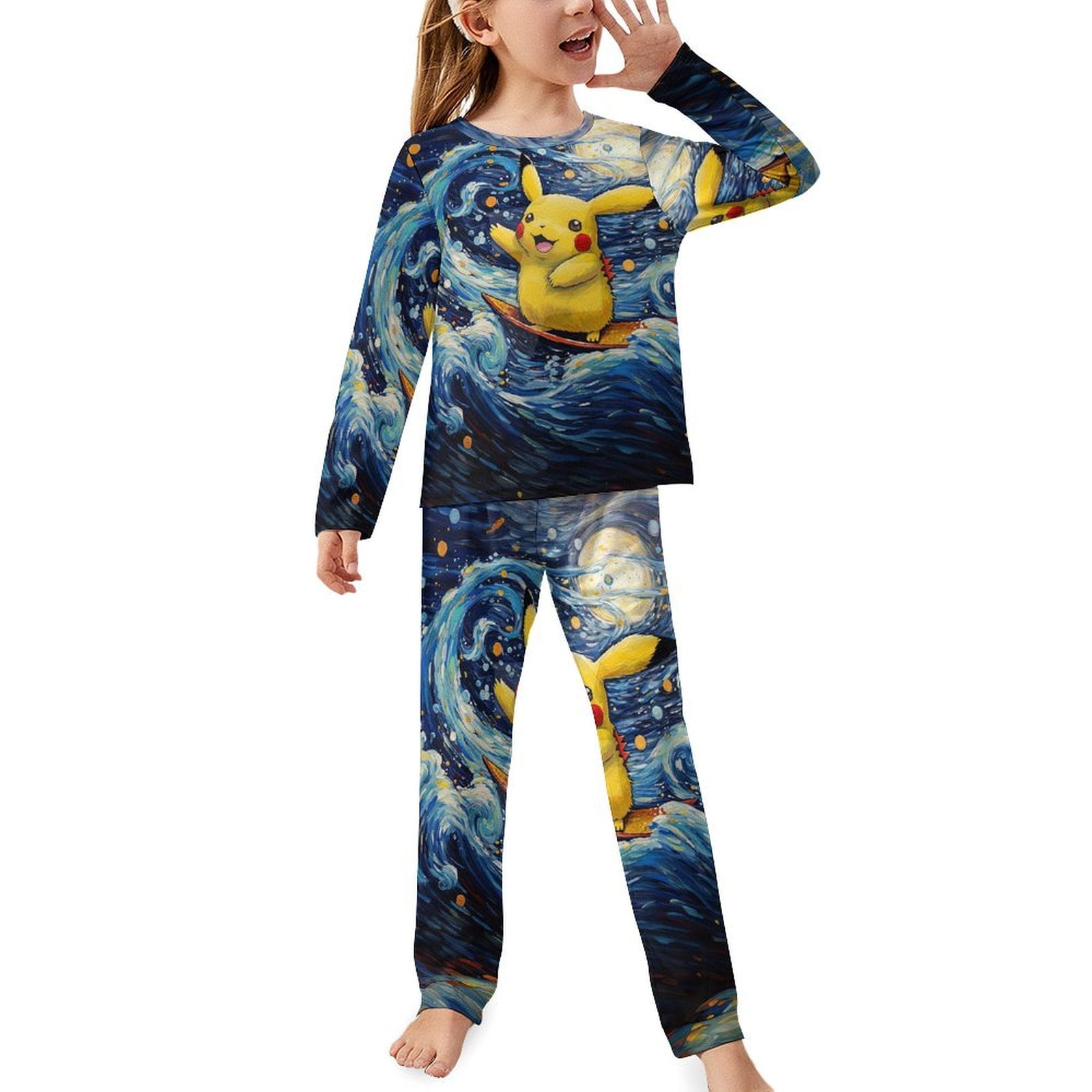 Pokemon_Pikachu Child Pajamas Set for Boys Girls 6 Sizes, Long Sleeve ...