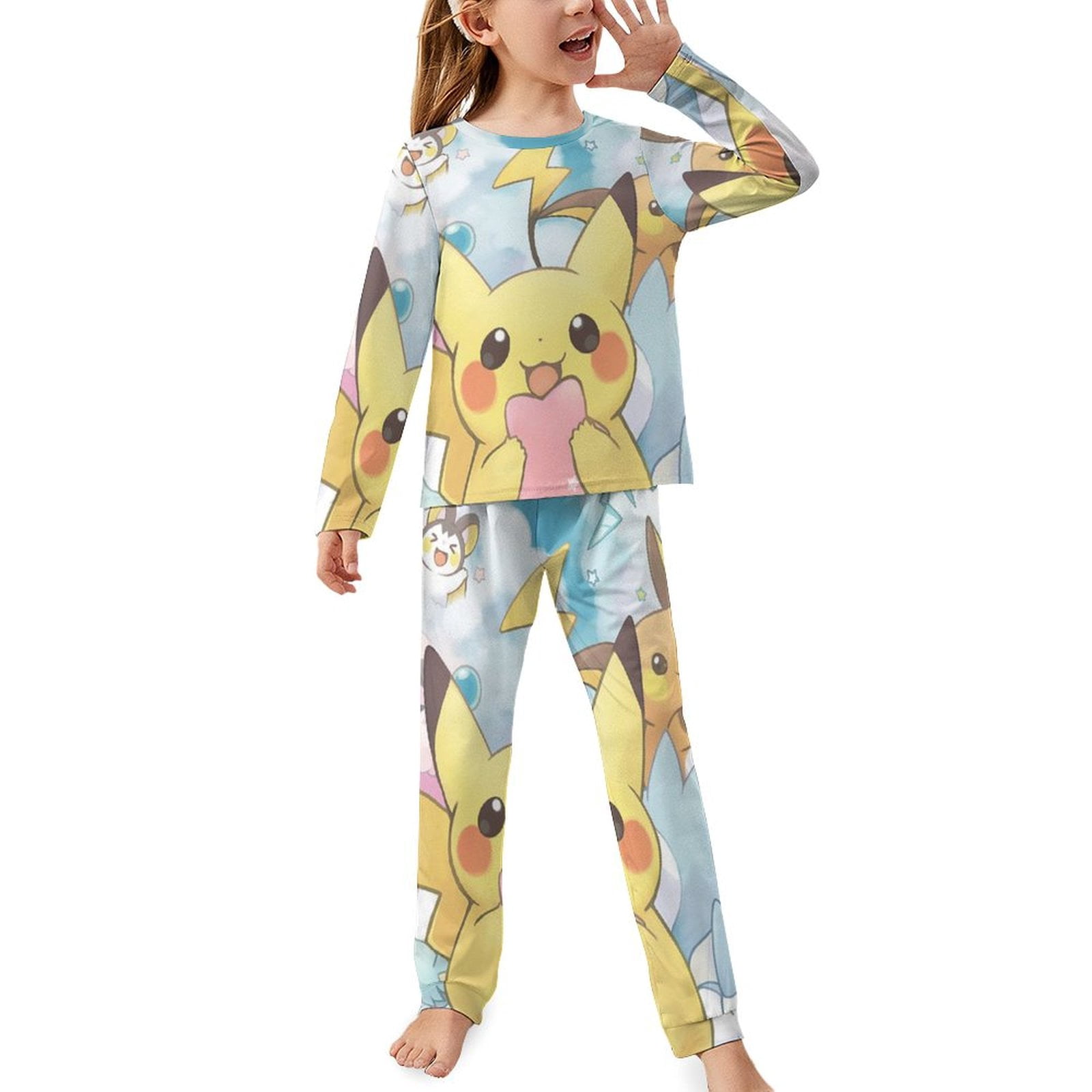 Pokemon_Pikachu Child Pajamas Set for Boys Girls 6 Sizes, Long Sleeve ...