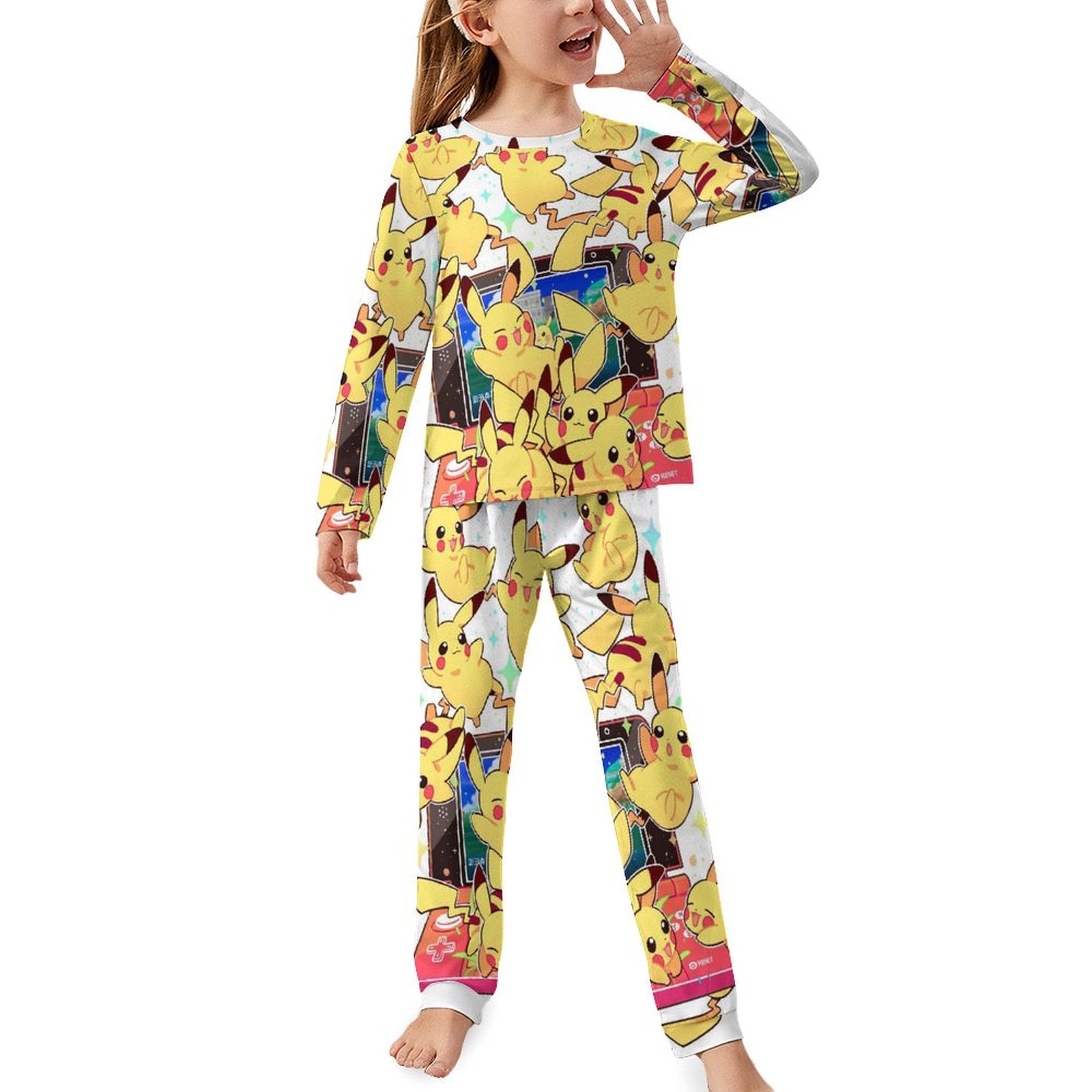 Pokemon_Pikachu Child Pajamas Set for Boys Girls 6 Sizes, Long Sleeve ...