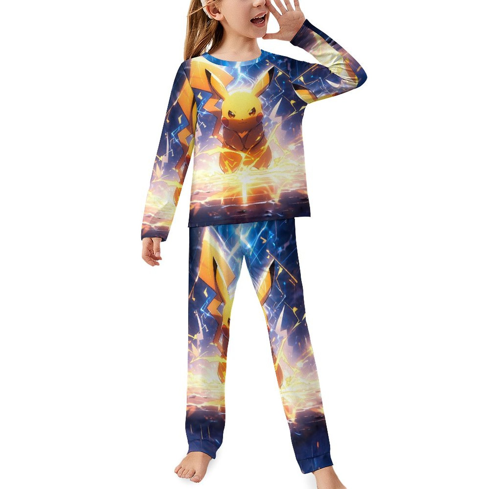 Pokemon_Pikachu Child Pajamas Set for Boys Girls 6 Sizes, Long Sleeve ...