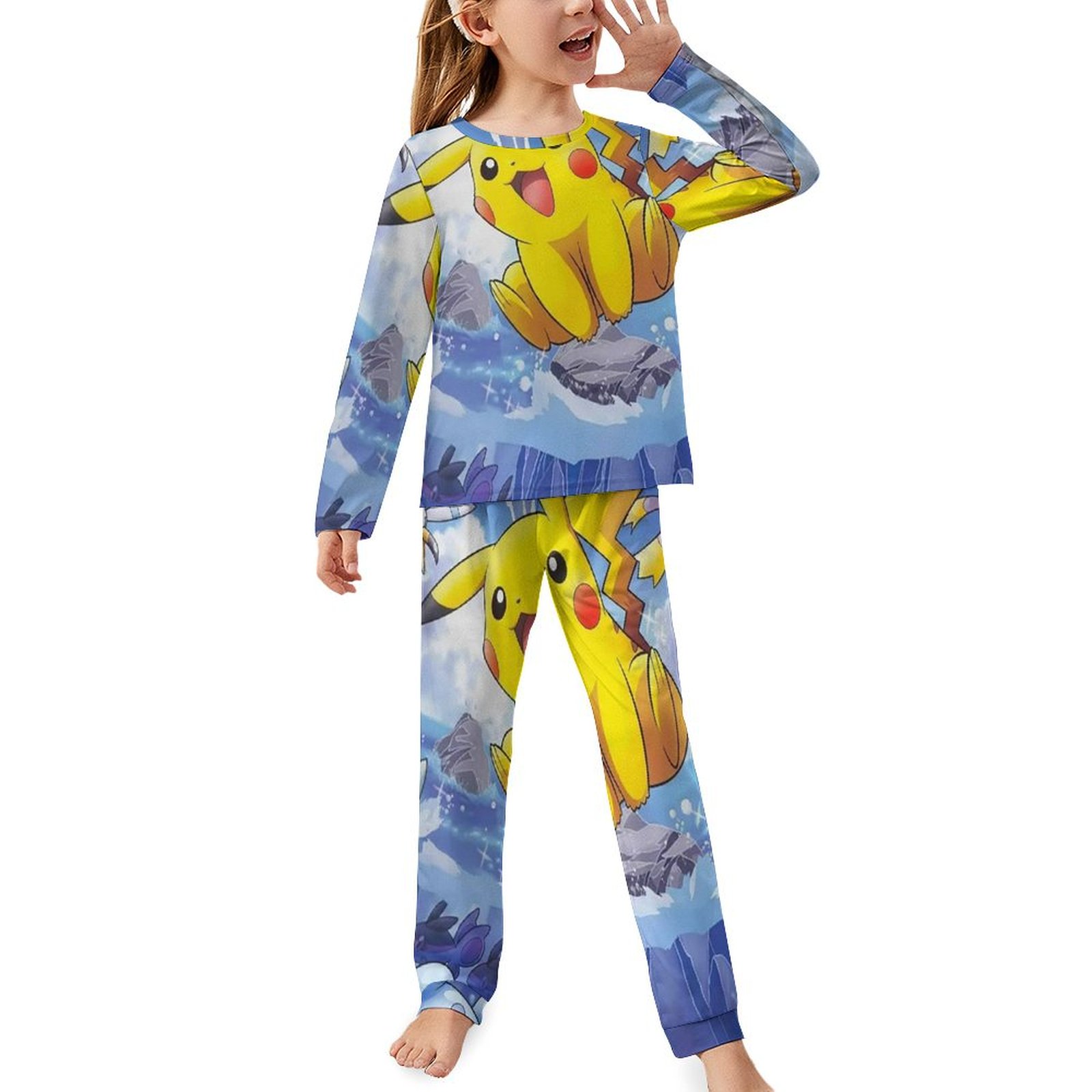 Pokemon_Pikachu Child Pajamas Set for Boys Girls 6 Sizes, Long Sleeve ...