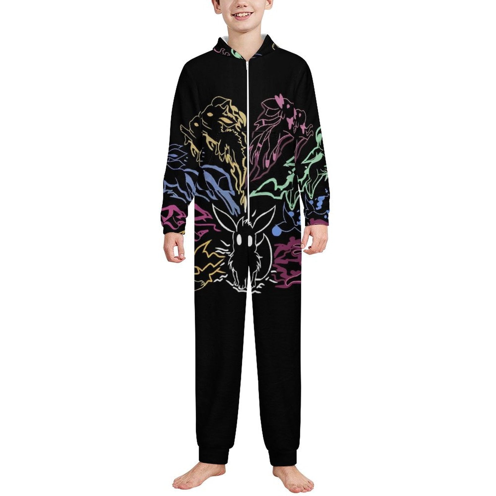 Pokemon Pikachu Children's hooded one-piece zip-up pajamas 14-15Y ...