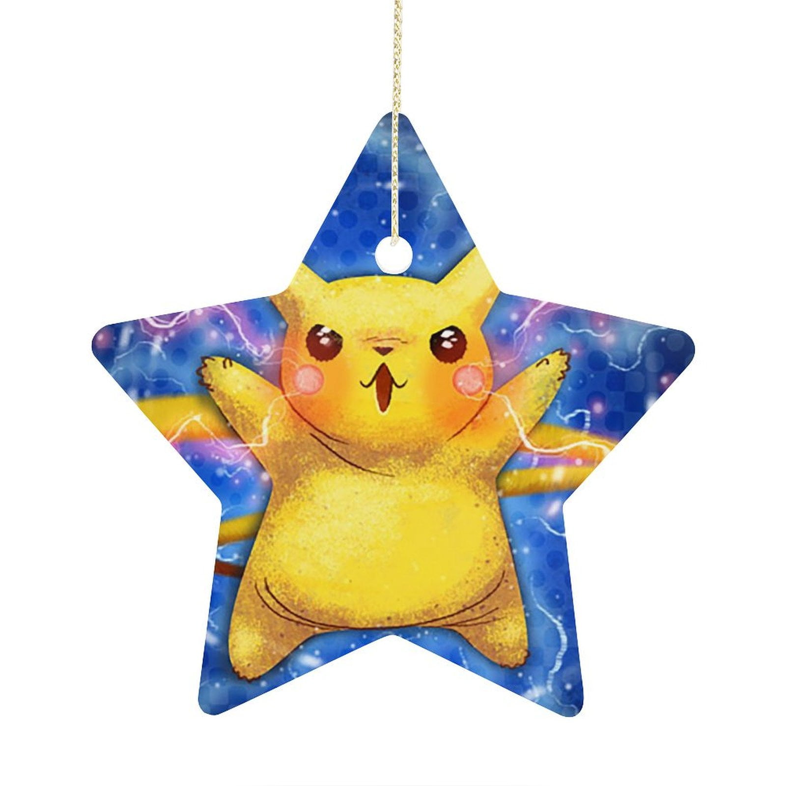 Pokemon_Pikachu Christmas Star Pendant Tree Ornaments for Kids Mom Dad ...