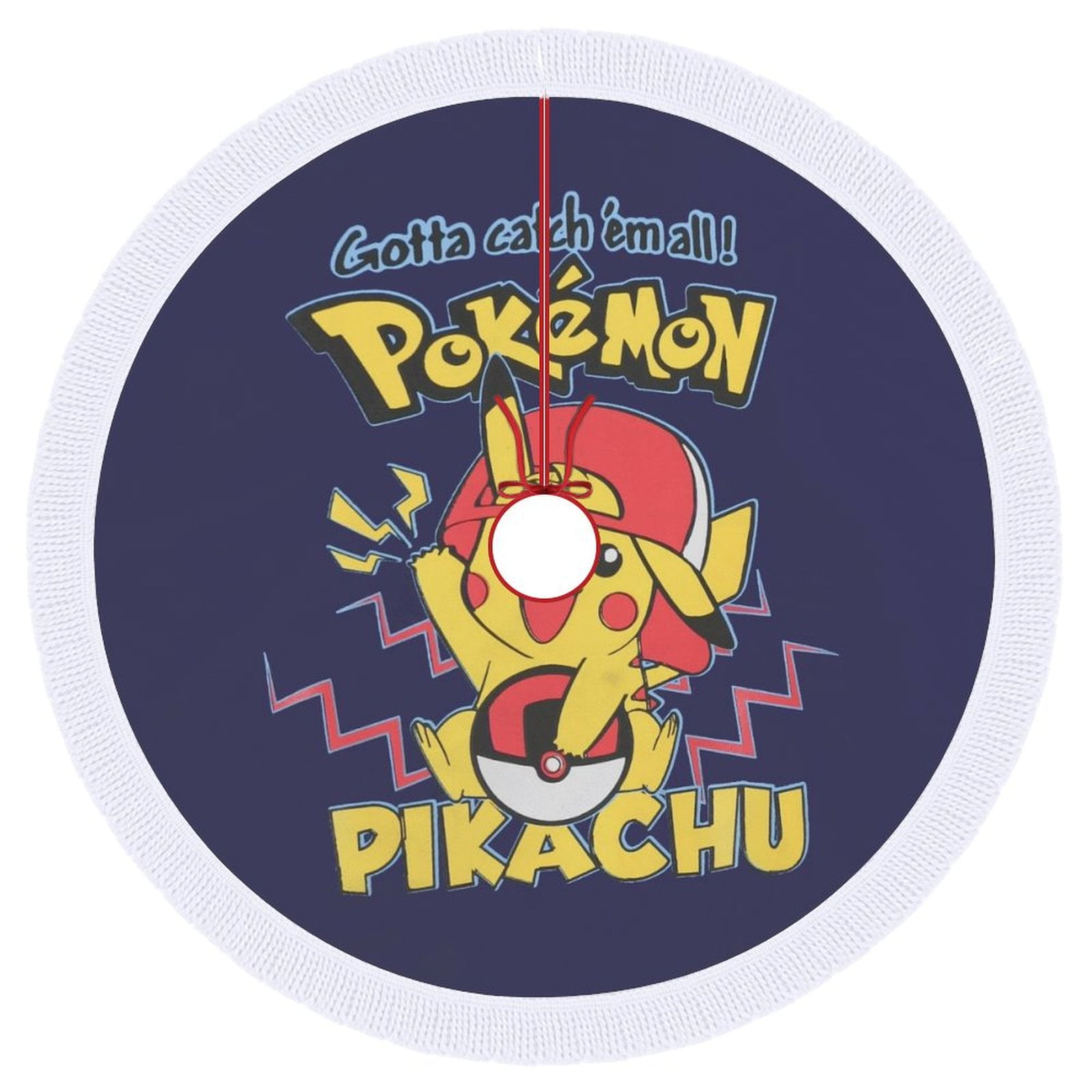 Pokemon Pikachu Christmas Tree Skirt 36 inch Tree Skirt Large Xmas Tree ...