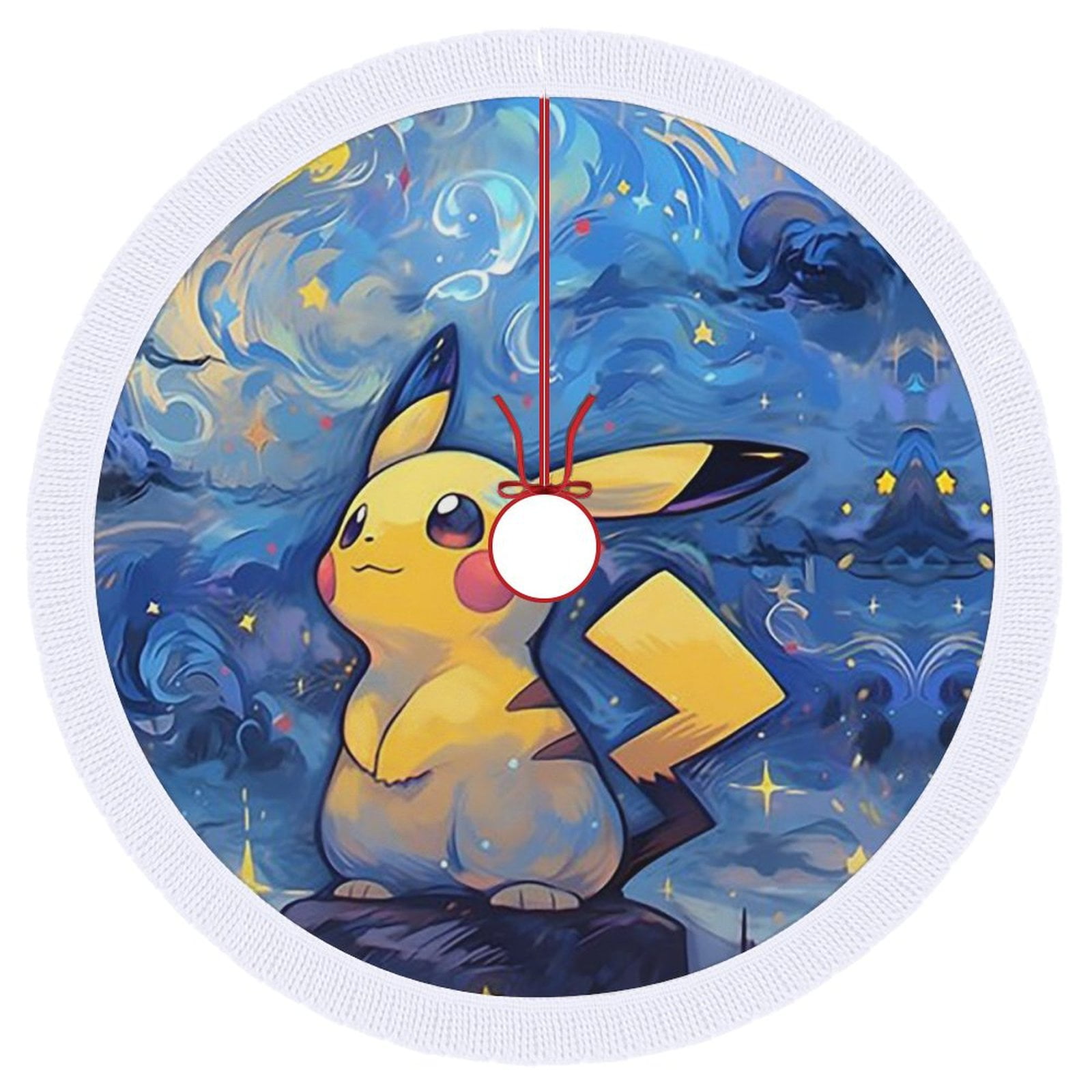 Pokemon Pikachu Christmas Tree Skirt 36 inch Tree Skirt Large Xmas Tree ...