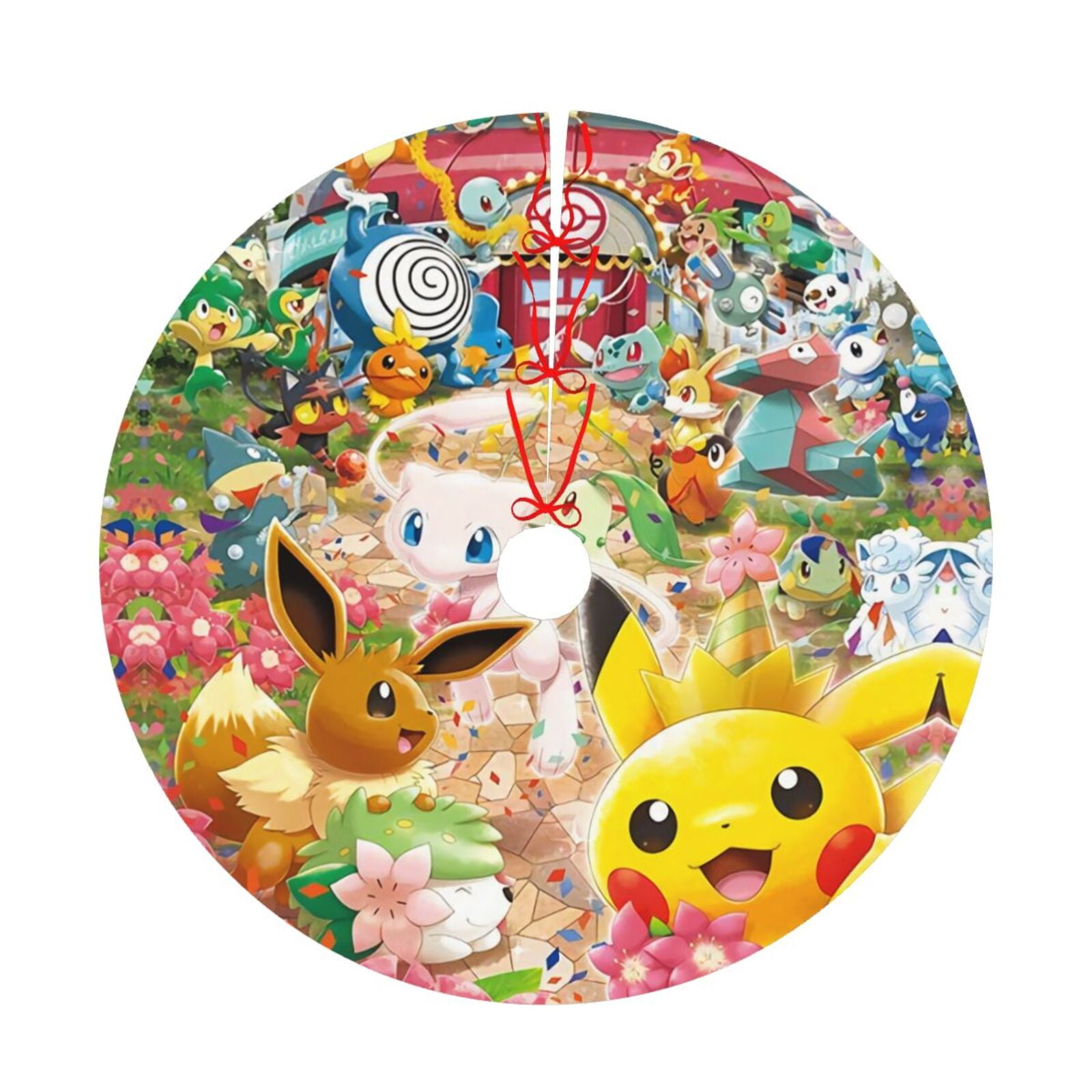 Pokemon Pikachu Christmas Tree Skirt 48 Inch,Christmas Decorations Soft ...