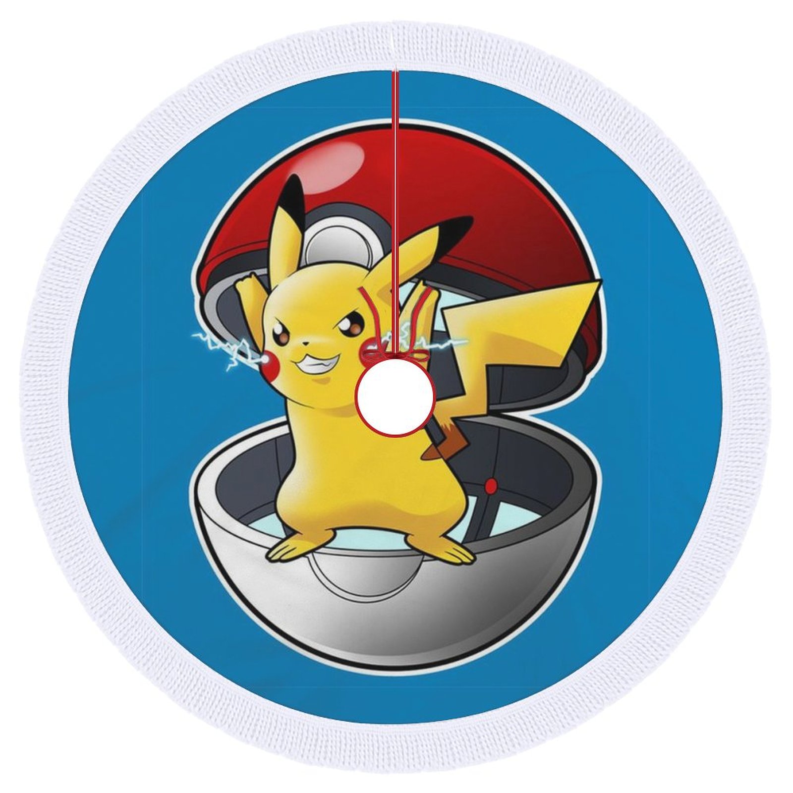 Pokemon Pikachu Christmas tree skirt Christmas tree mat with fringe ...