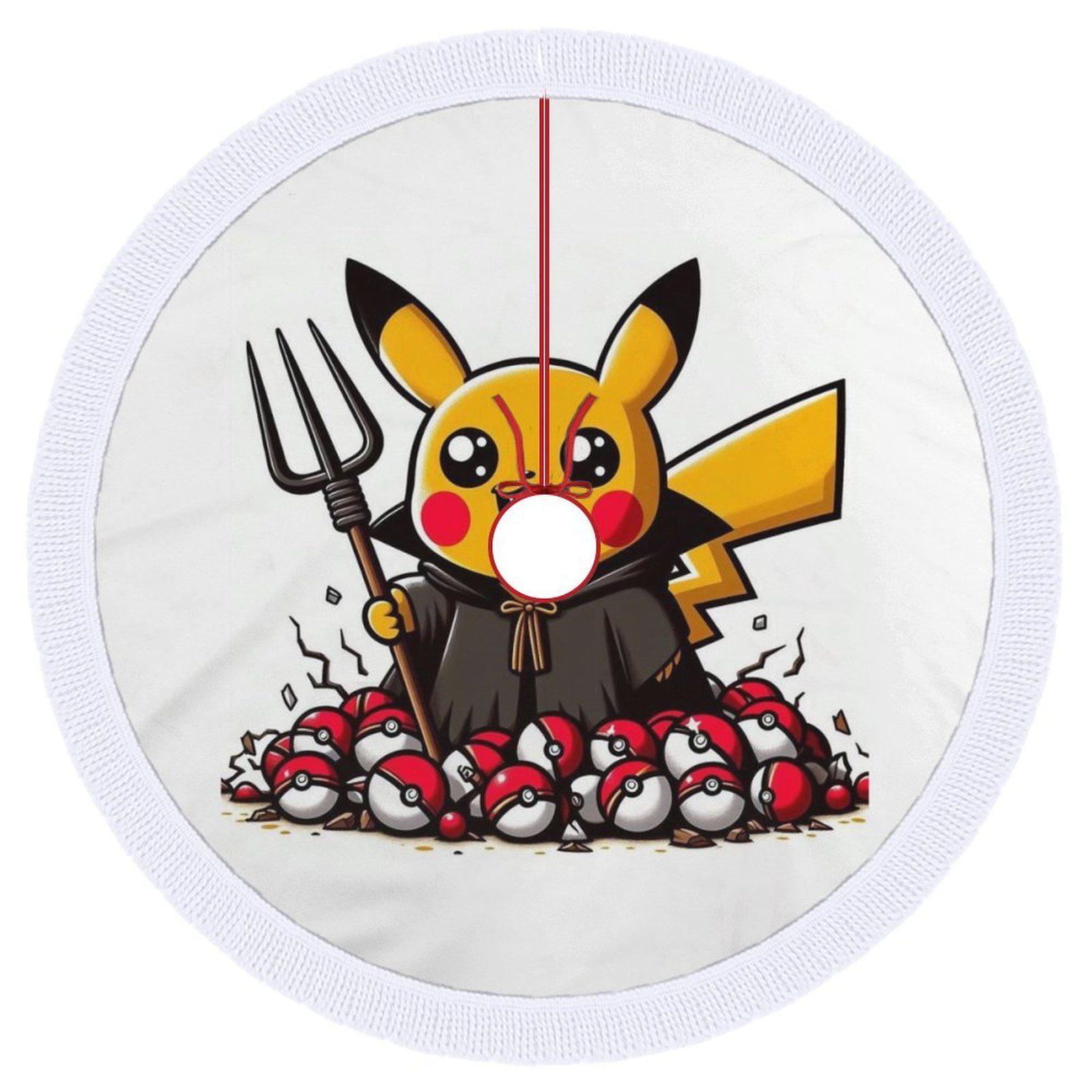 Pokemon Pikachu Christmas tree skirt Christmas tree mat with fringe ...