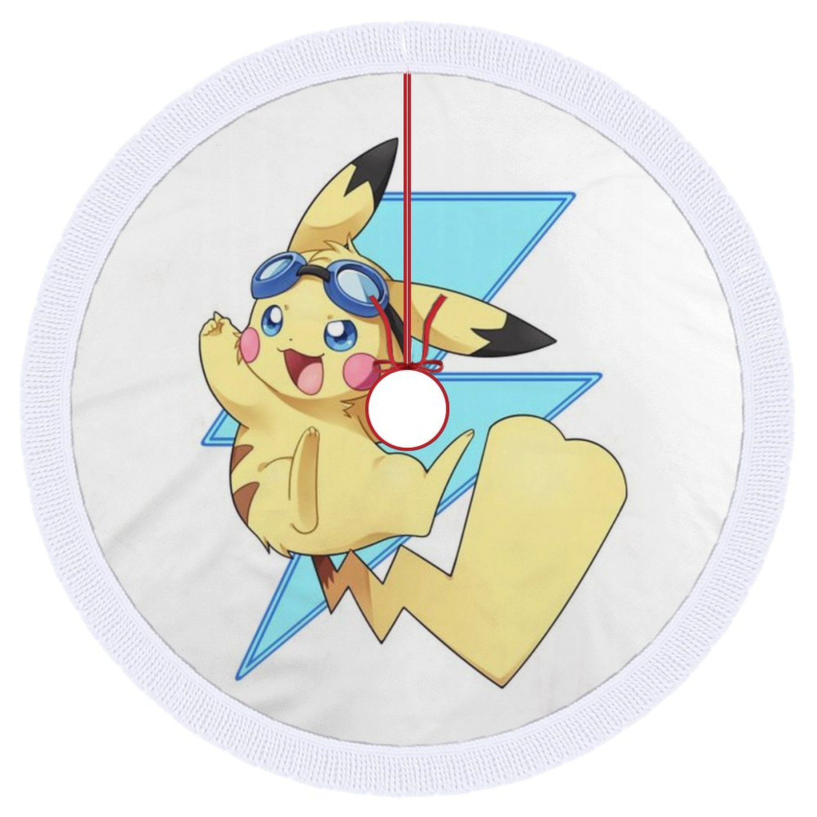 Pokemon Pikachu Christmas tree skirt Christmas tree mat with fringe ...