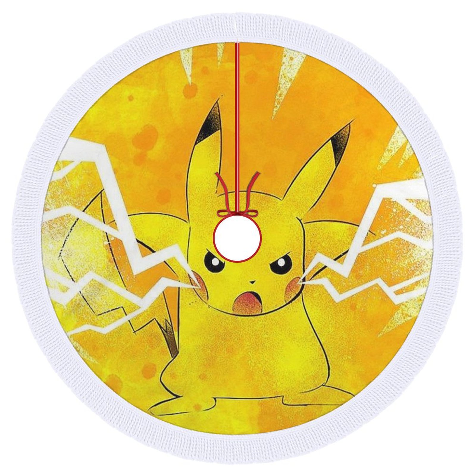 Pokemon Pikachu Christmas tree skirt Christmas tree mat with fringe ...