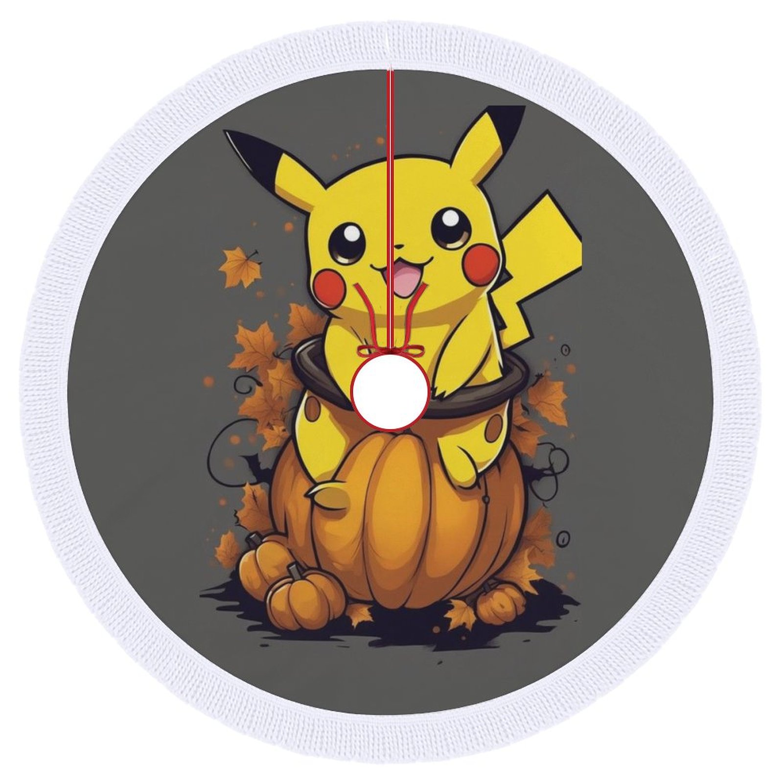 Pokemon Pikachu Christmas tree skirt Christmas tree mat with fringe ...