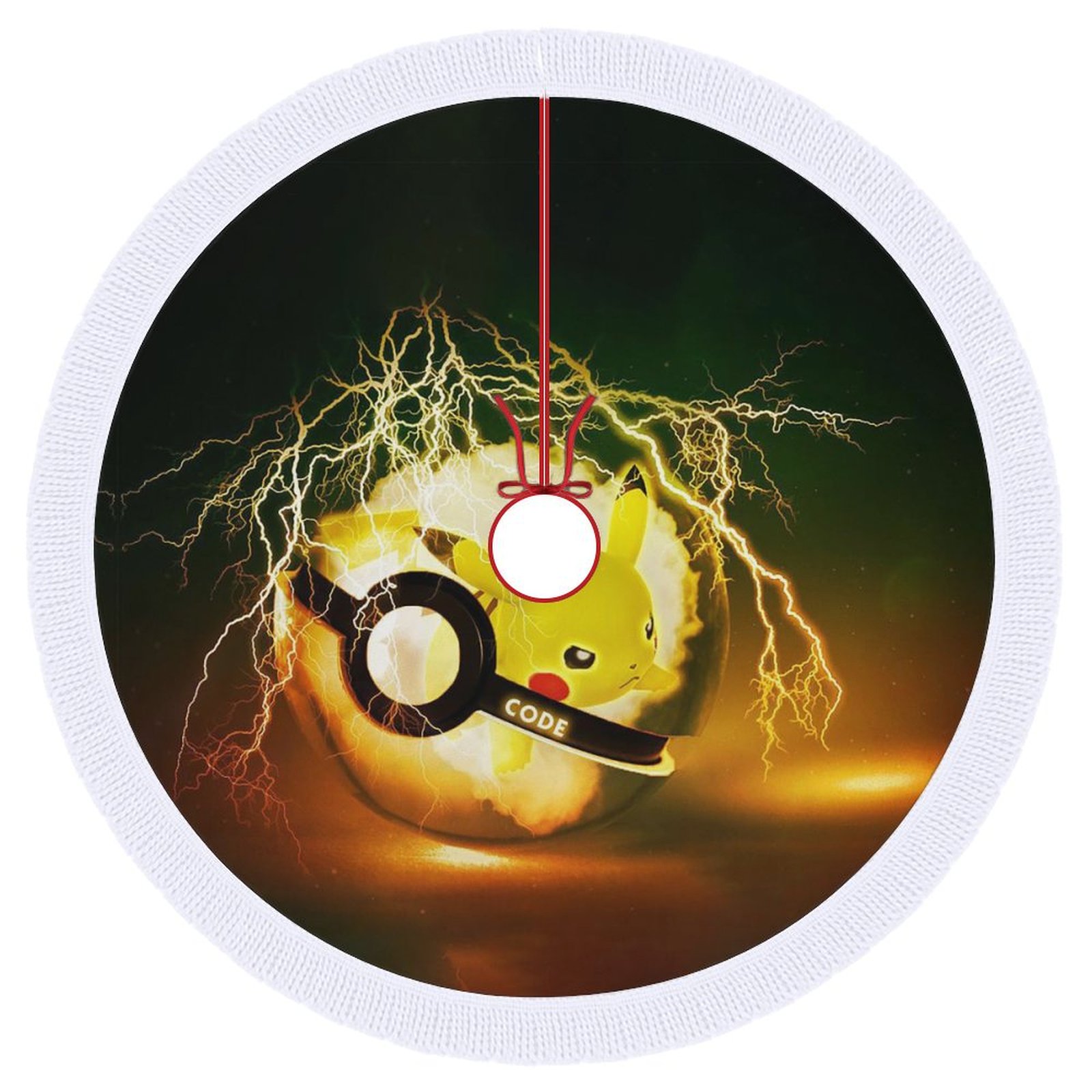 Pokemon Pikachu Christmas tree skirt Christmas tree mat with fringe ...