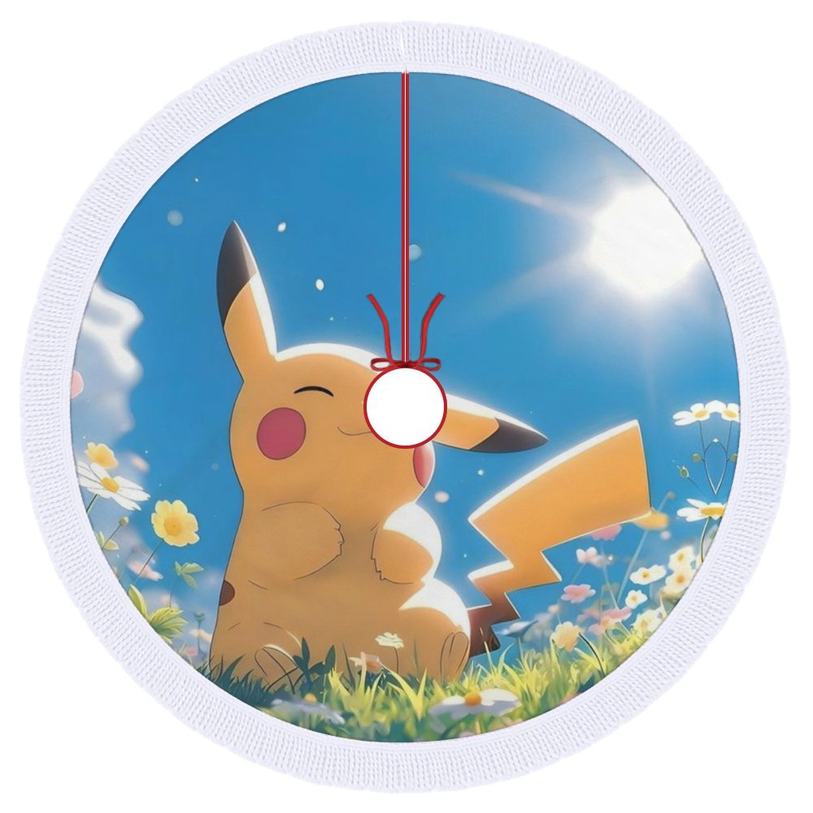 Pokemon Pikachu Christmas tree skirt Christmas tree mat with fringe ...